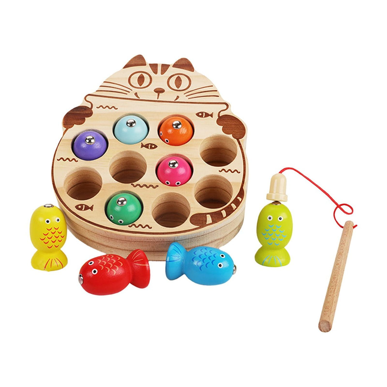 Partheme Novelty Toys 1 Counts Magnetic Wooden Fishing Toy For Toddlers ...