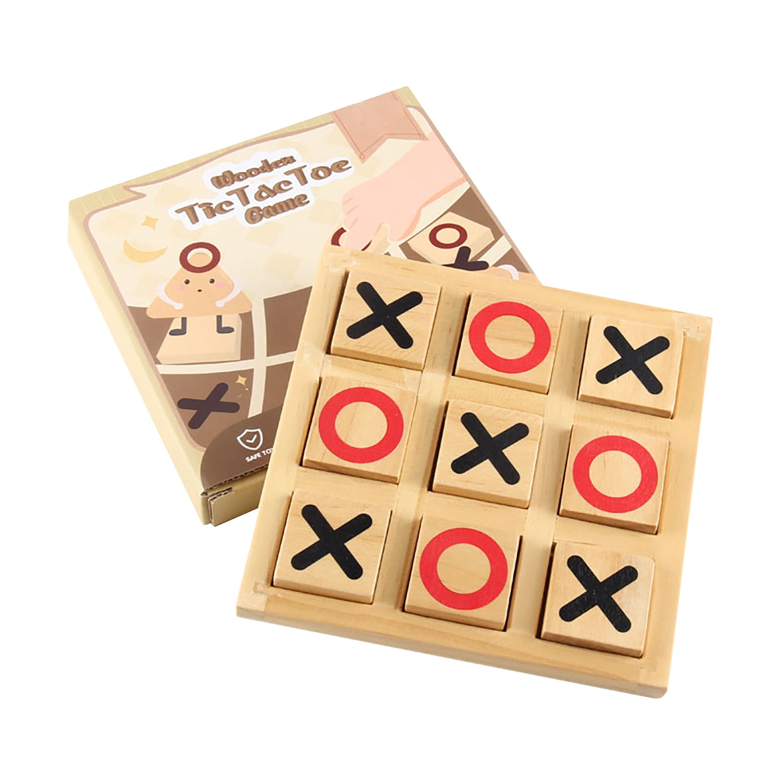 Partheme Novelty Toys 1 Counts Wooden Nine Squares XO Tics-tac-toe ...