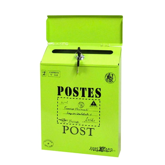 Partheme Wall-Mount Mailbox with Key Lock, Outside Metal European Style ...