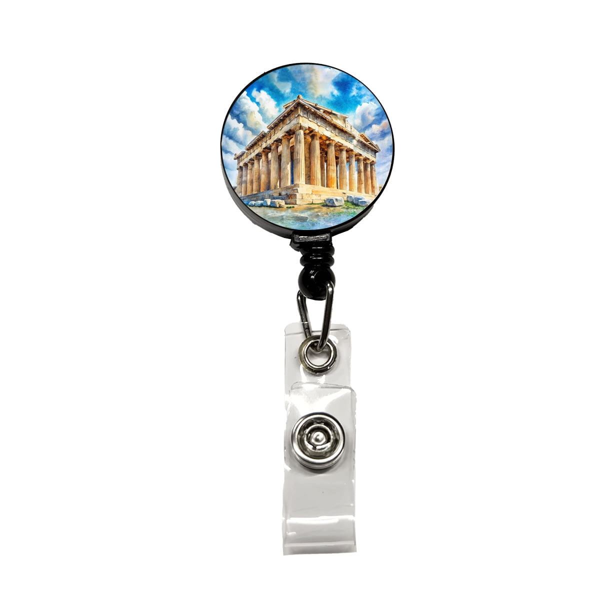 Parthenon Temple Athens Greece Greek Watercolor Retractable Reel ID ...