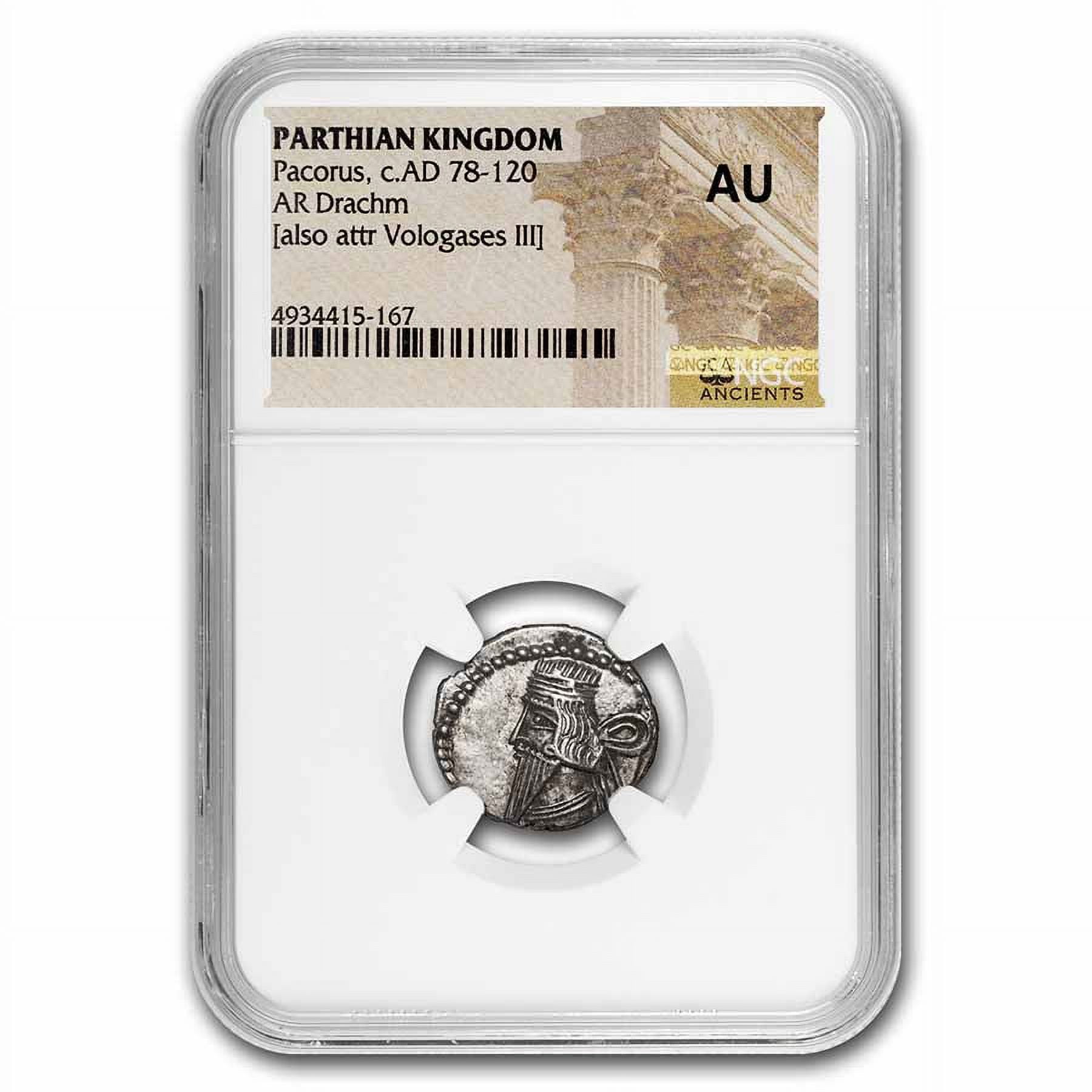 Parthian Empire Silver Drachm Pacorus (78-120 AD) AU NGC - Walmart.com