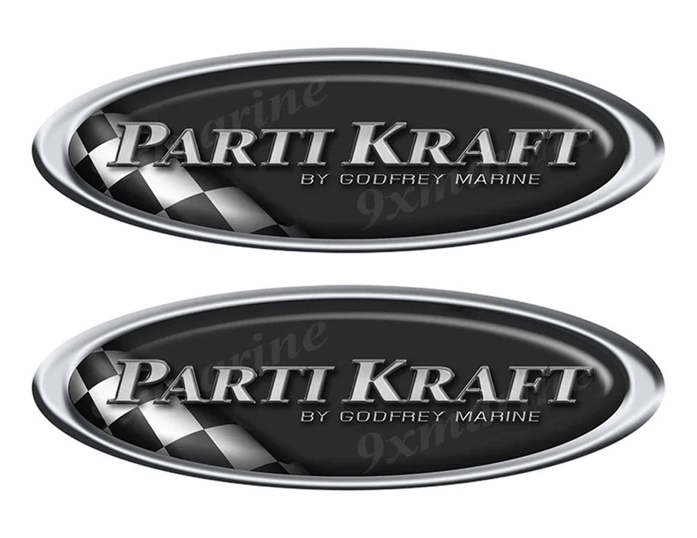 Parti Kraft Pontoon Boat Classic Racing 10" long Stickers - Walmart.com