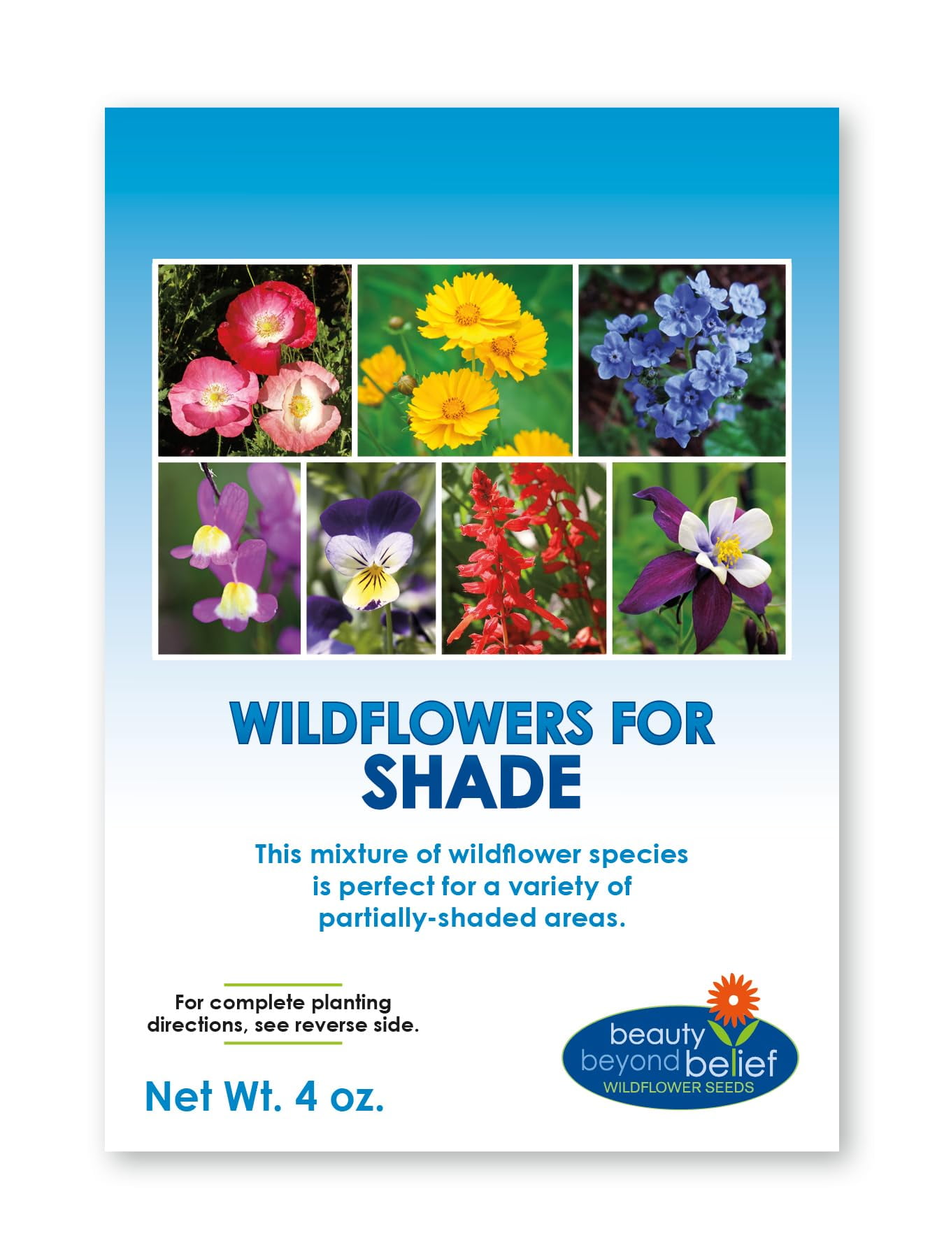 Partial Shade Wildflower Seeds 4oz - MVR1 Open-Pollinated Wildflower ...