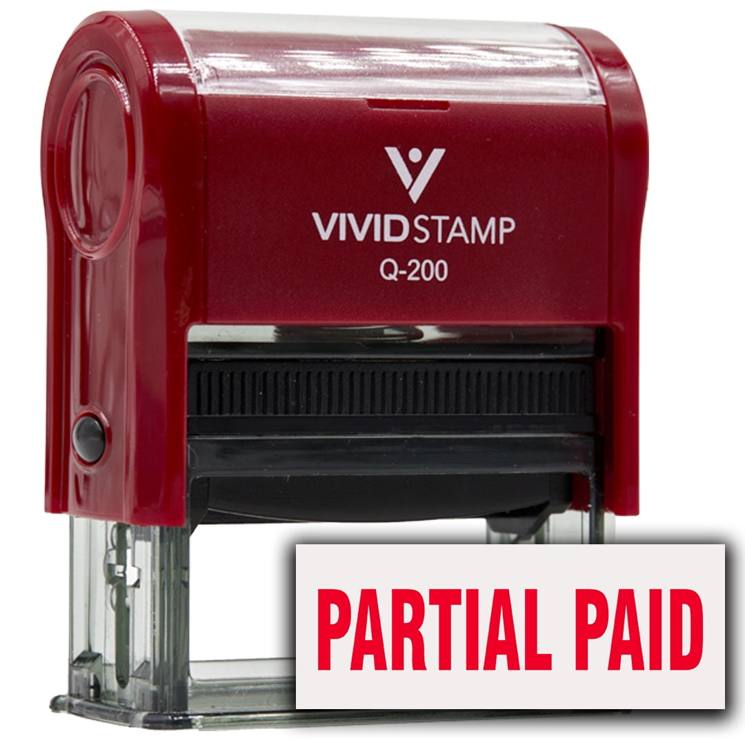 Partial paid Self-Inking Office Rubber Stamp (Red Ink) - Q-200 ...