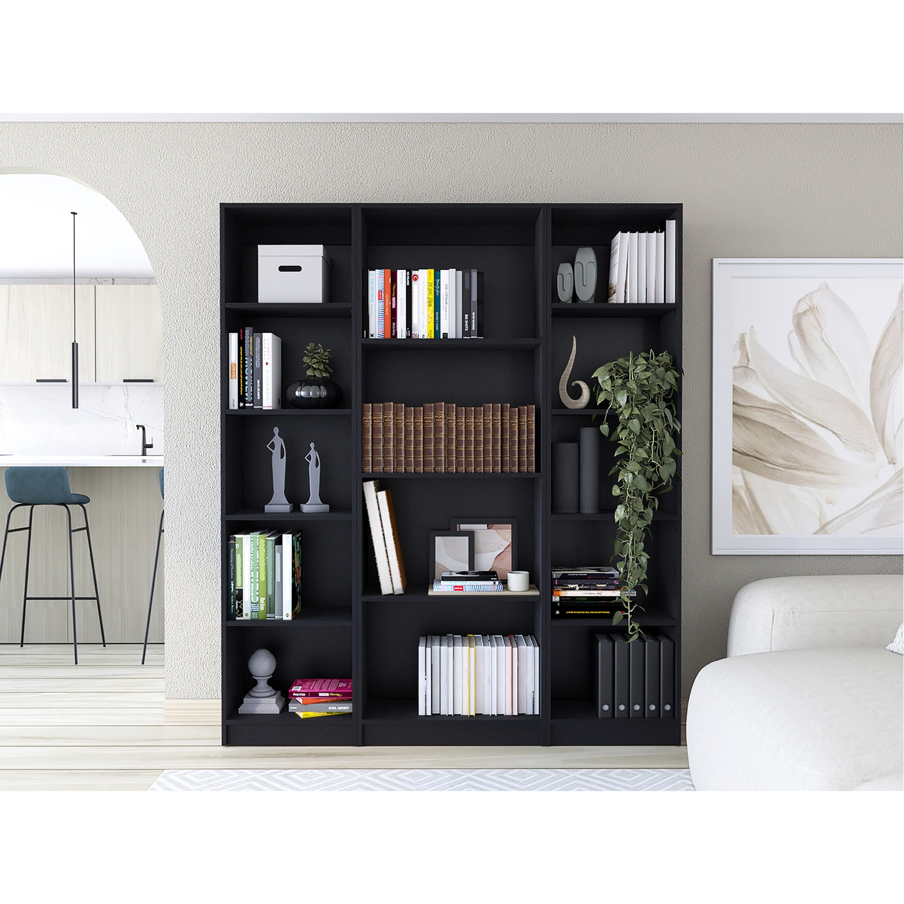 Particle Board 3 - Piece Bookcase Set - Elegant Slim Profile of XS ...