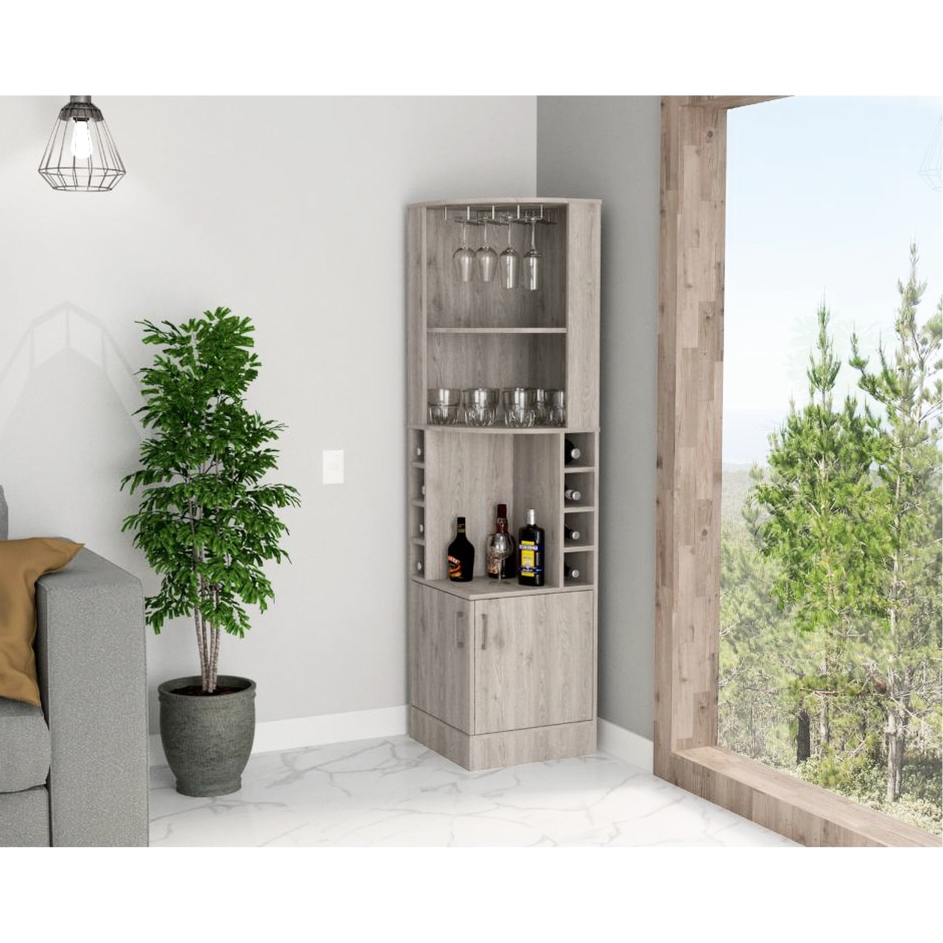 Particle Board Bar Cabinet+8 Cubbies for Bottles" - "Home Bar Decor ...