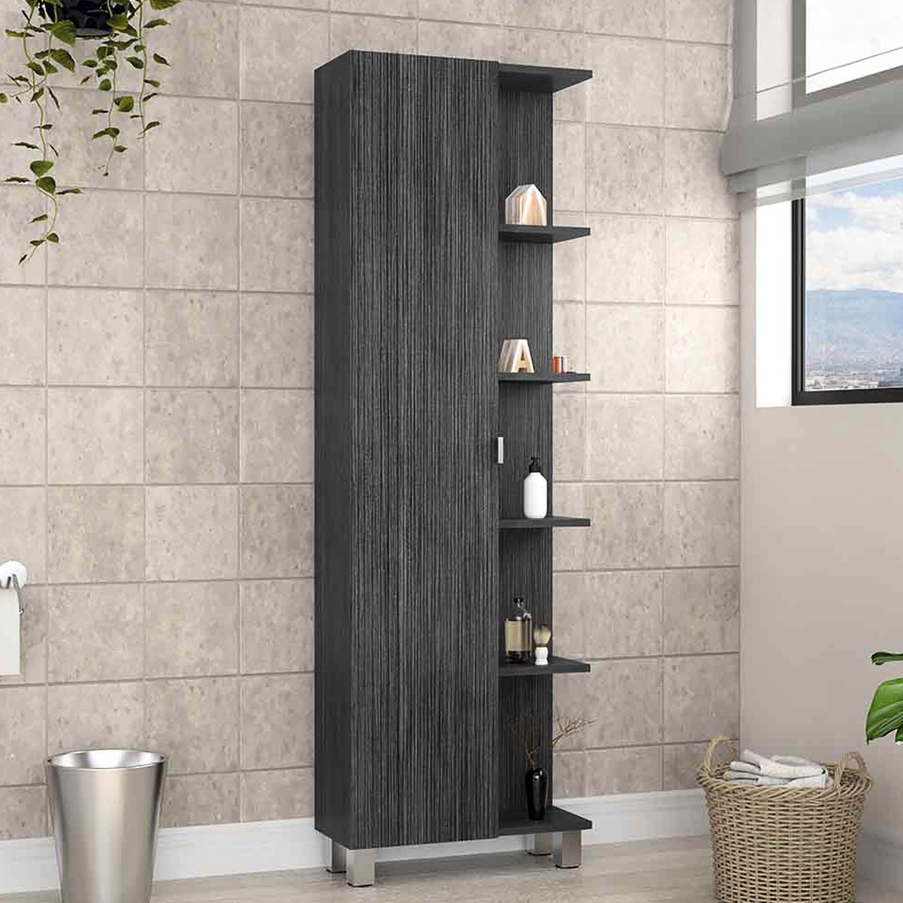 Particle Board Cabinet + Five Shelves and Single Door - Practical ...