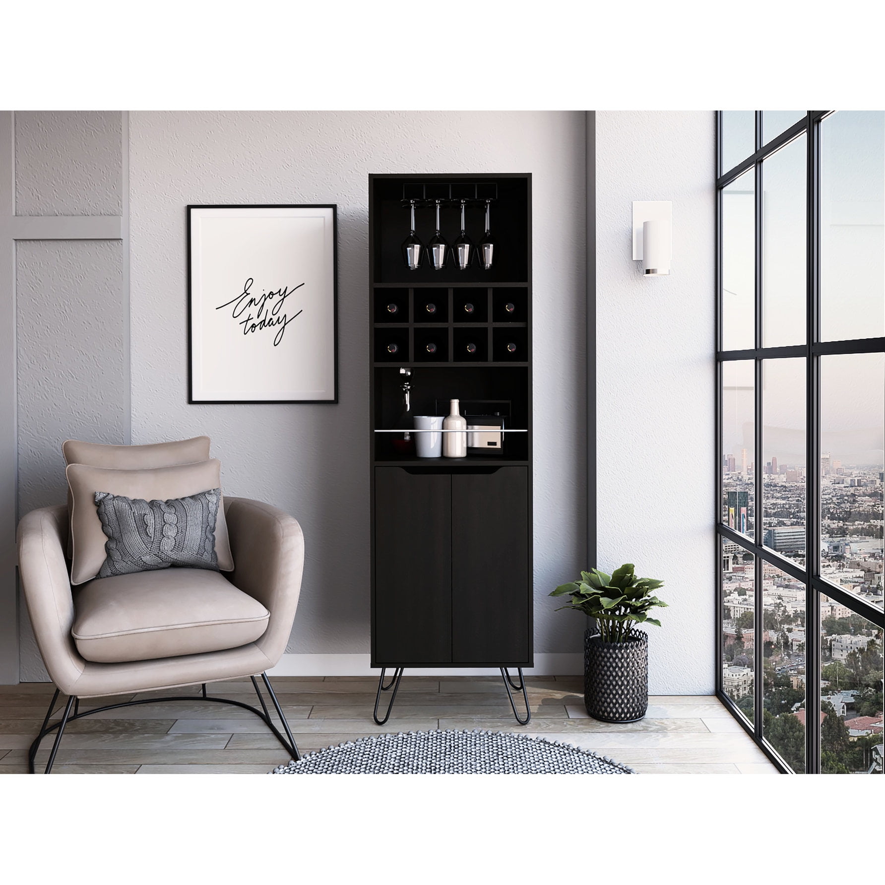 Particle Board Main Body - Stemware Racks and Cubby - Home Bar Setup ...