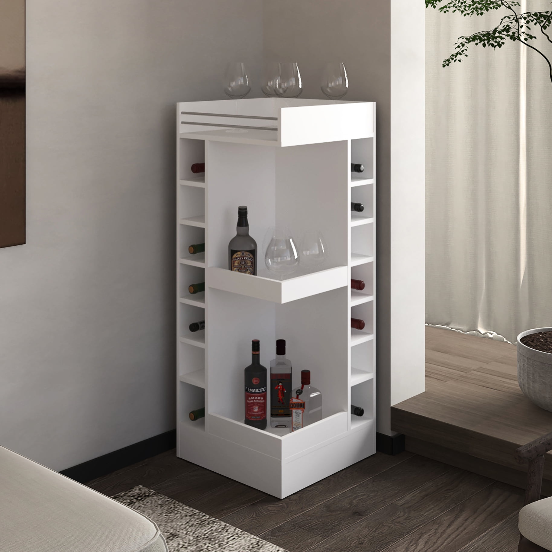 Particle Board Main - Central Open Shelf Storage - Small Home Setup ...