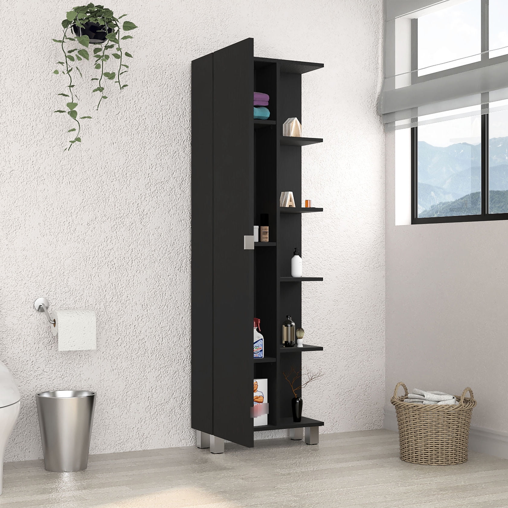 Particle Board Material - Five Semi - open and 4 Interior Shelves ...