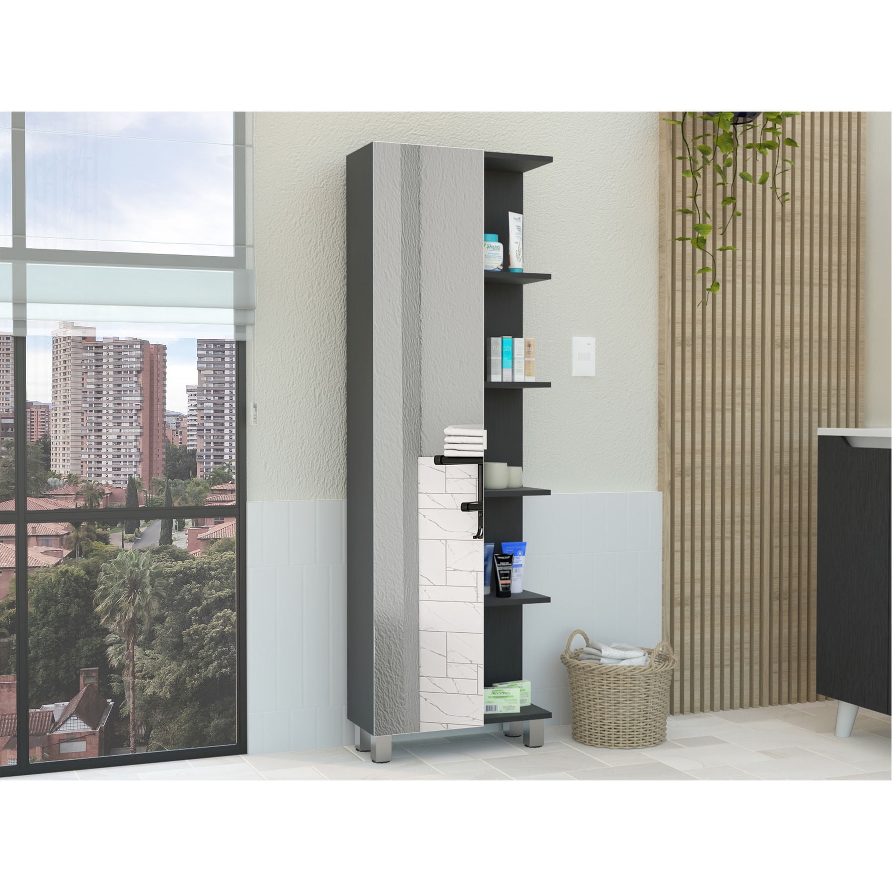 Particle Board Material - One Door & Multiple Shelves - Bathroom ...