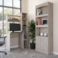 Particle Board Soft Gray 2-Piece Office Set, Desk and Bookcase Combo ...