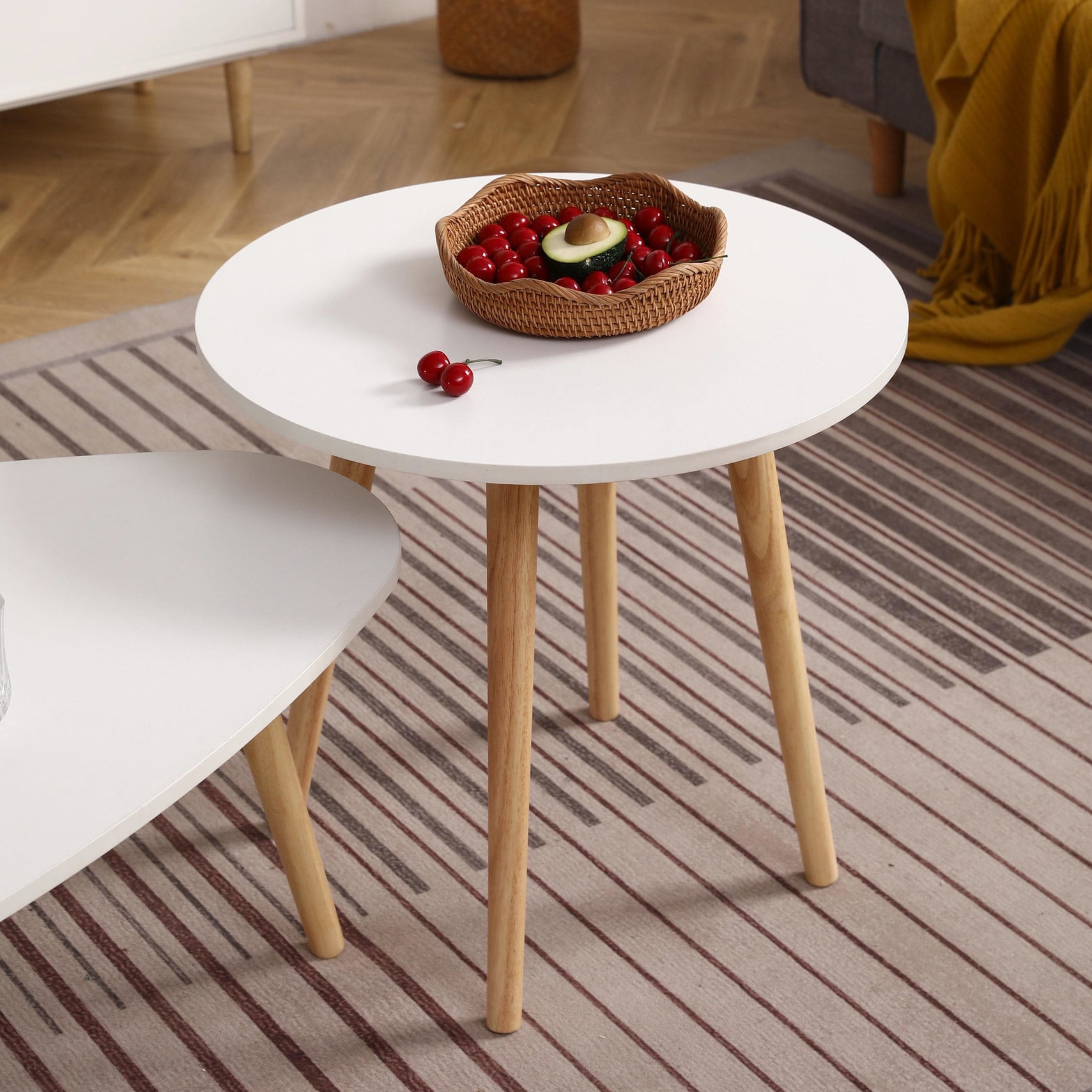 Particle Board and Rubberwood Round Table / Enhance Living Room ...