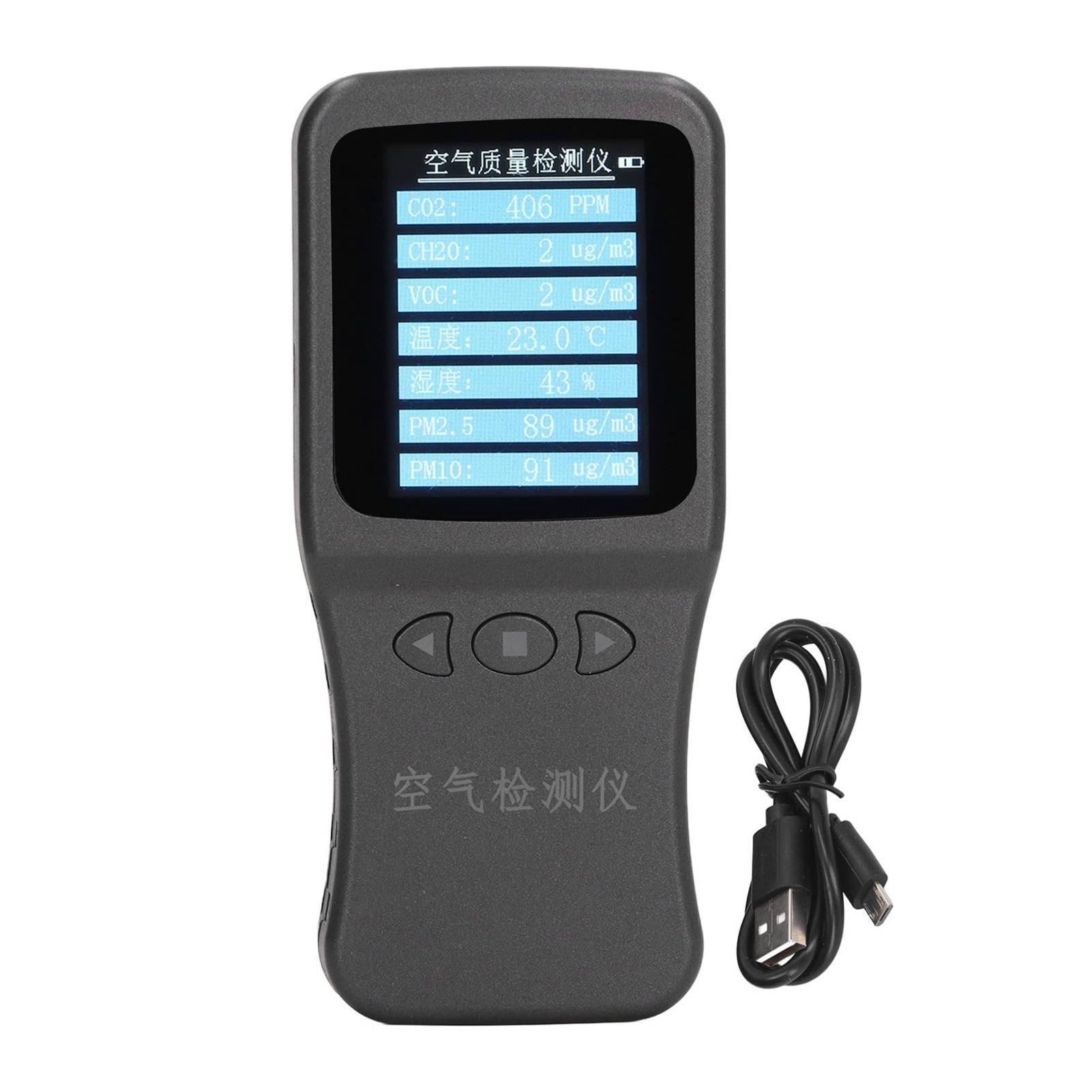 Particle Counter 2.8 Inch Color Screen Air Quality Meter Portable Long ...