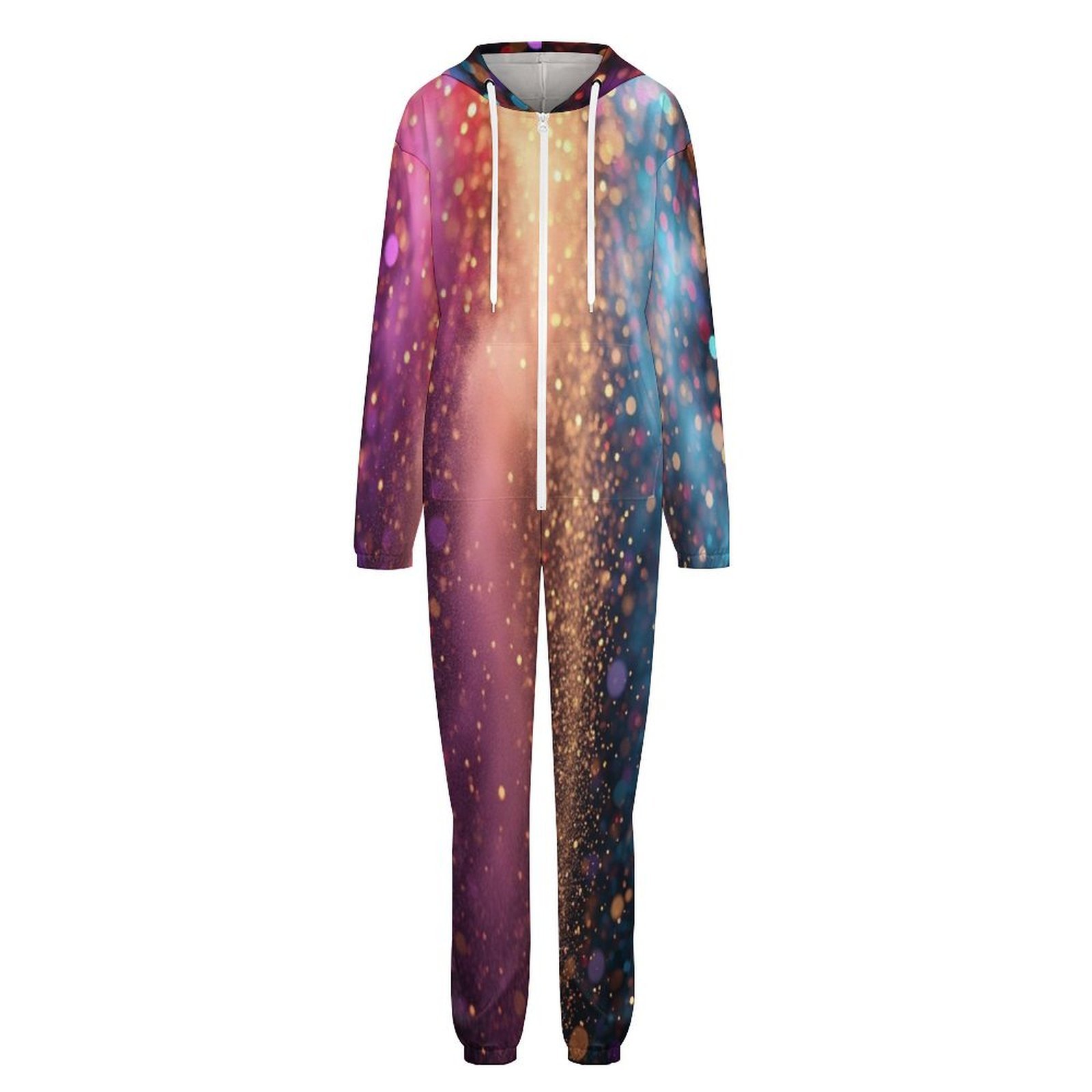 Particles Shiny Glowing Unisex Adult Onesie Pajamas with Pockets for ...