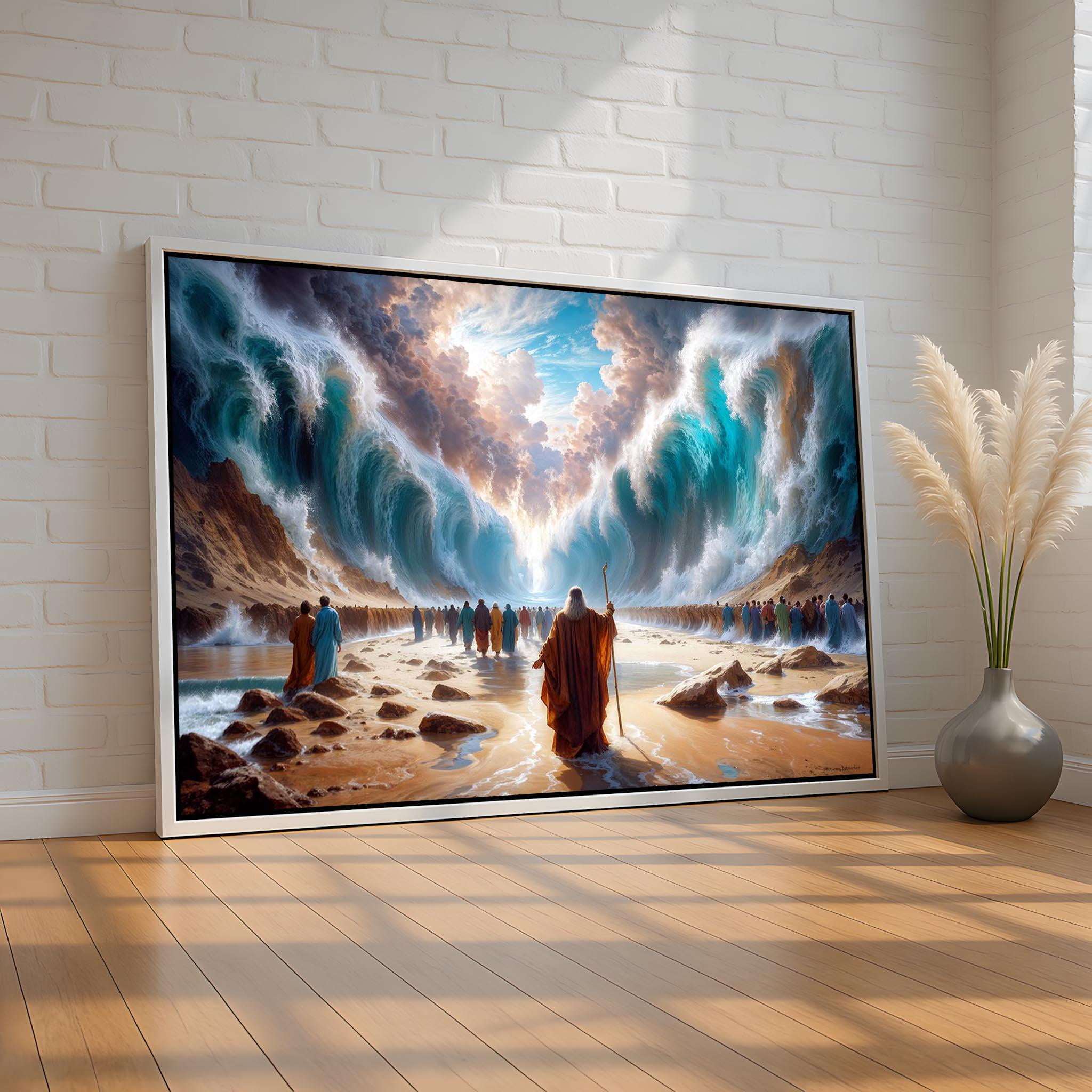 Parting Of The Red Sea Wall Art | Moses Leading Exodus | Biblical ...