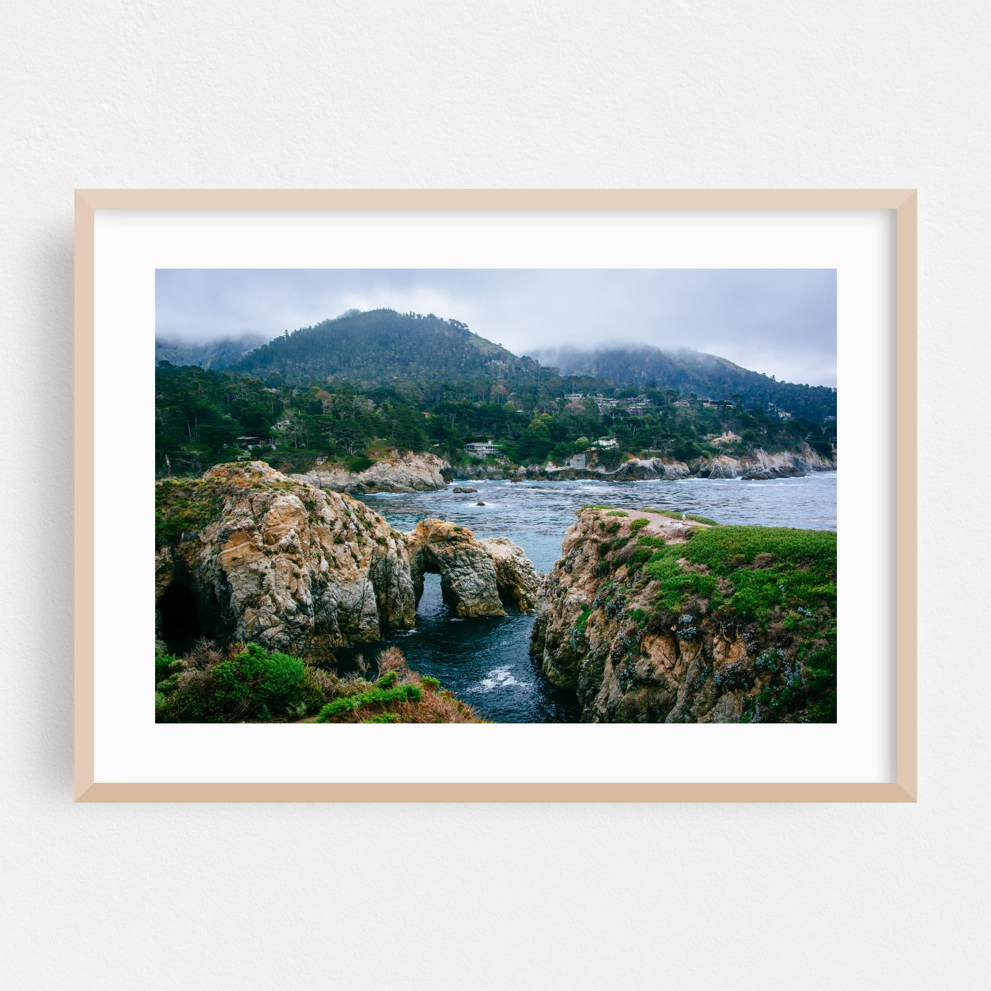 Parting Rocks, Carmel - Big Sur California Photography Oak Framed Wall ...