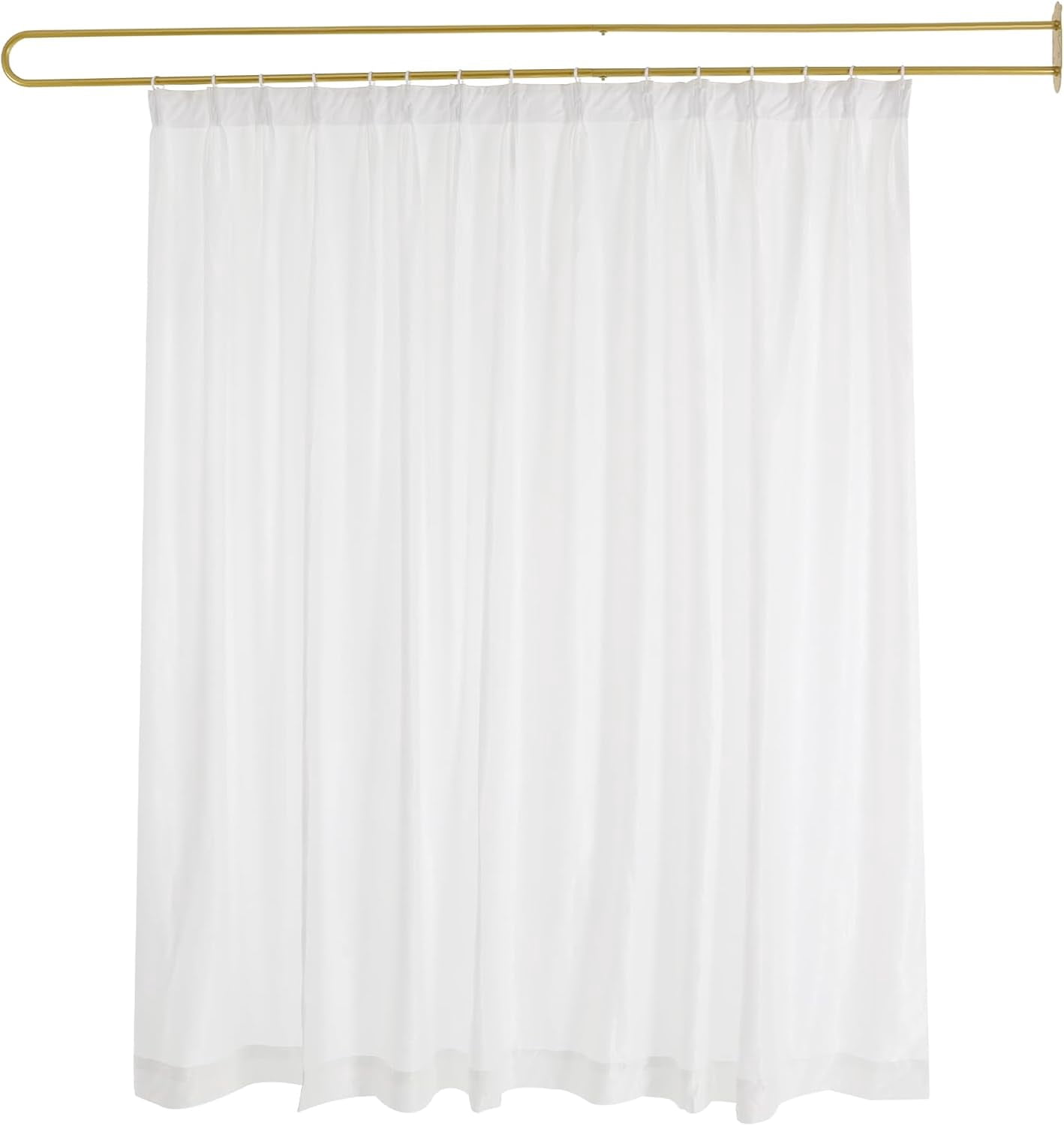 Partition Curtain with U-Shape Bracket, Modern Wall-Mounted Privacy ...