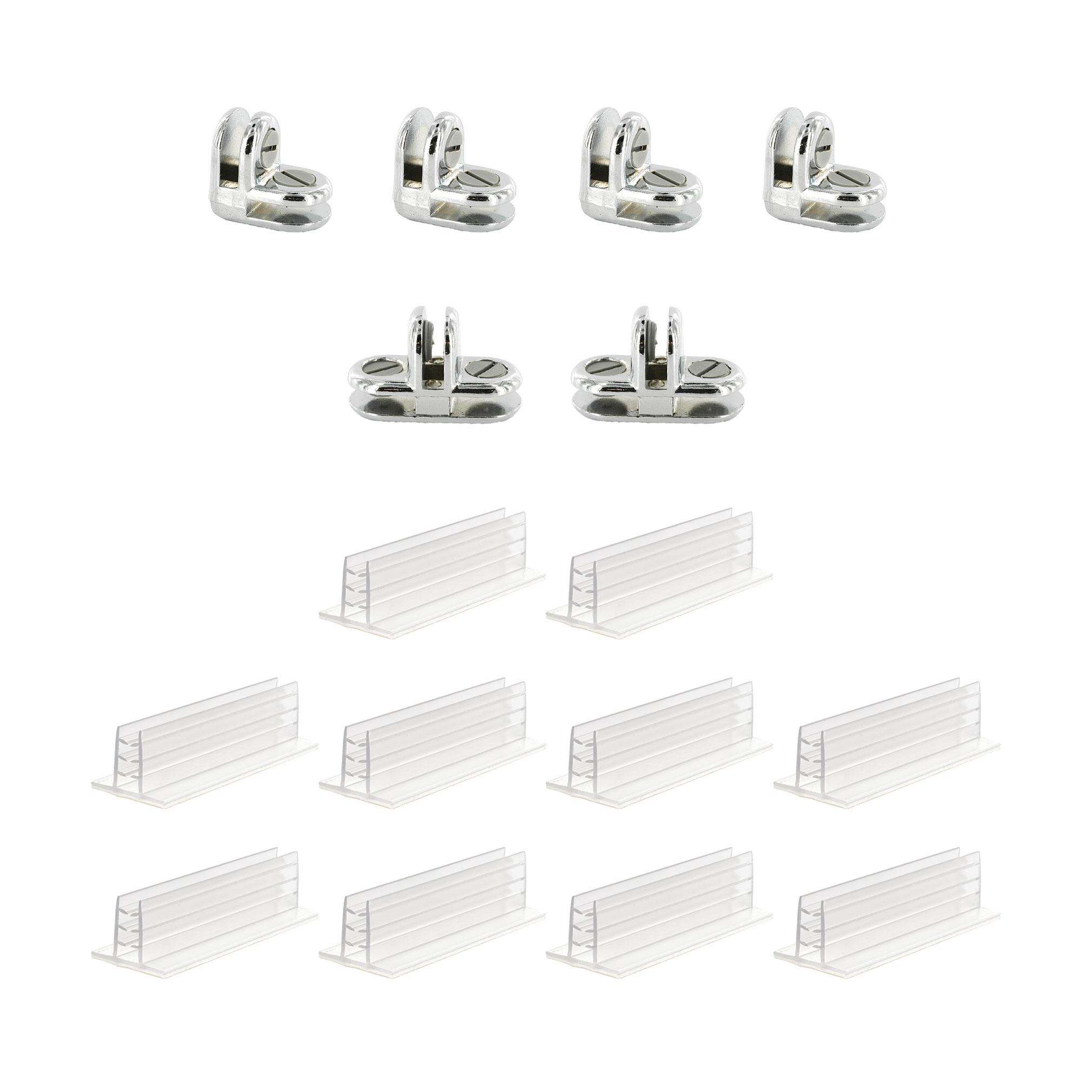 Partition/Desk Divider Kit with 2-Way/3-Way 90° Metal Connector Clips ...