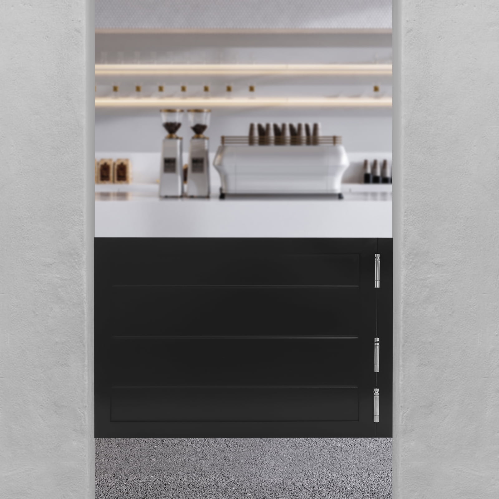 Partition Door, 35.4x23.6in Black Solid Wood with Smooth Edges, Dual ...