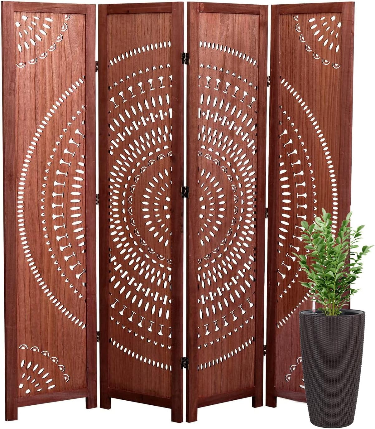 Partition Room Dividers with Extra Stable Base, 65 Inch Folding Wood ...