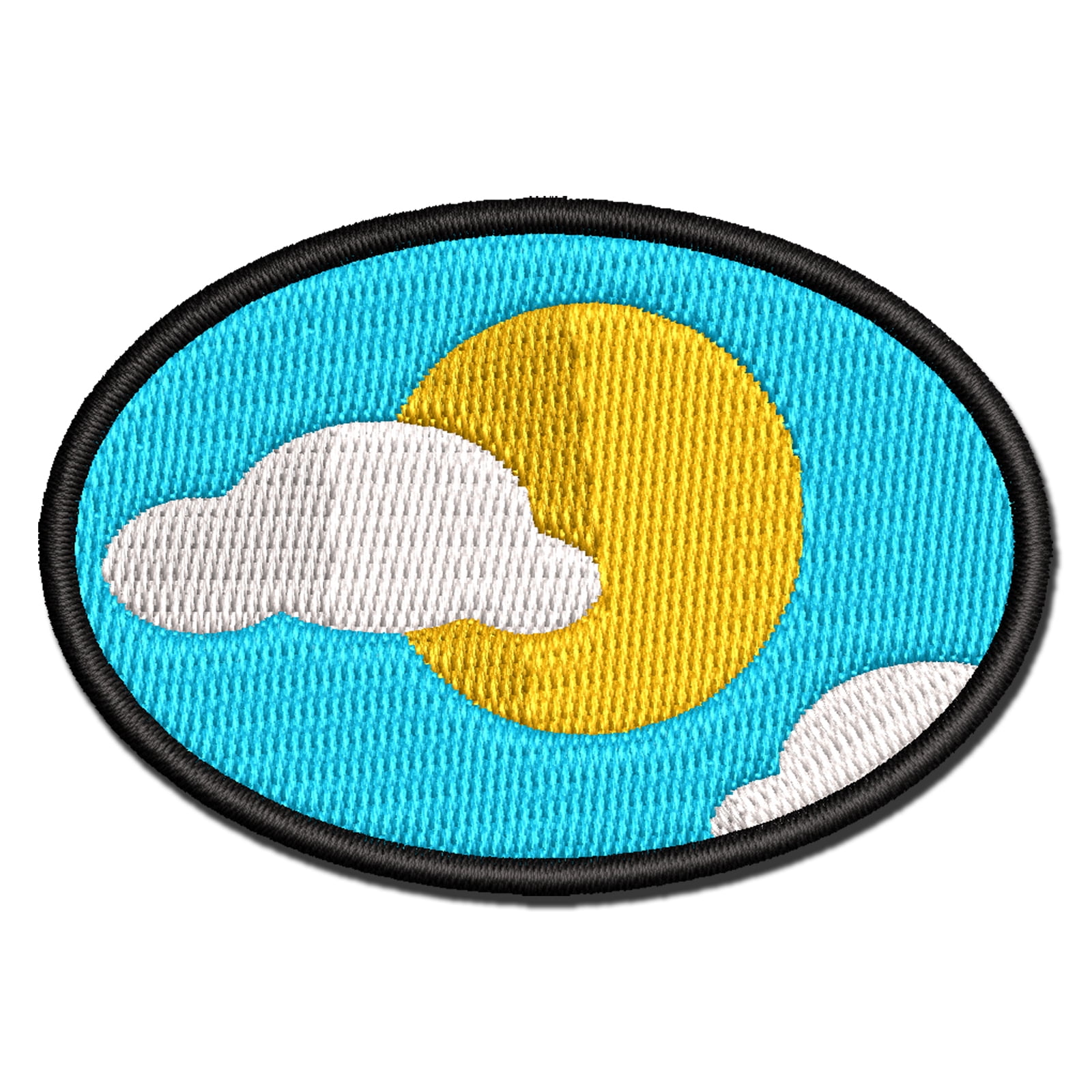 Partly Cloudy Weather Applique Multi-Color Embroidered Iron-On Patch ...