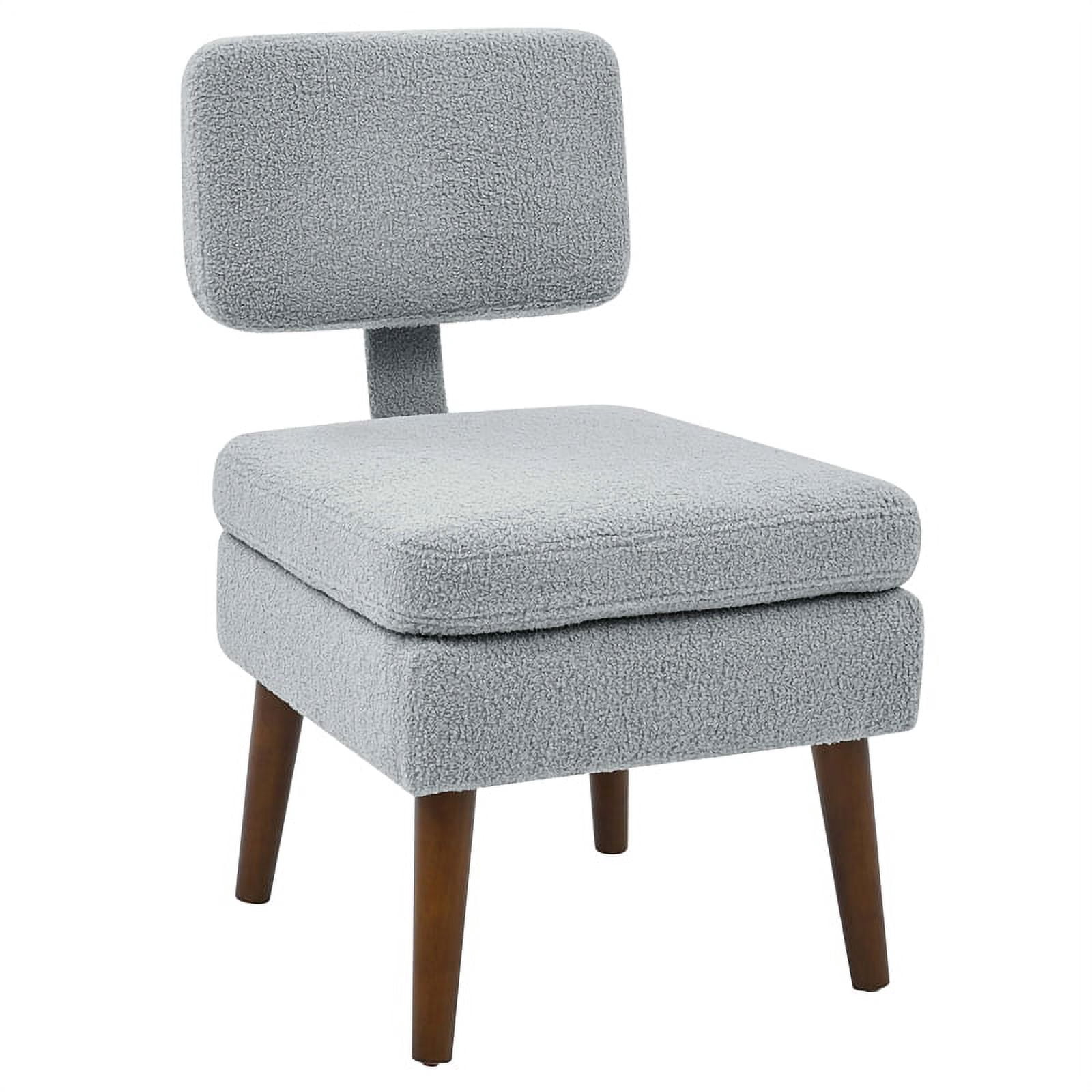 Partner Furniture Teddy Fleece Fabric 20.5 Accent Chair in Gray ...