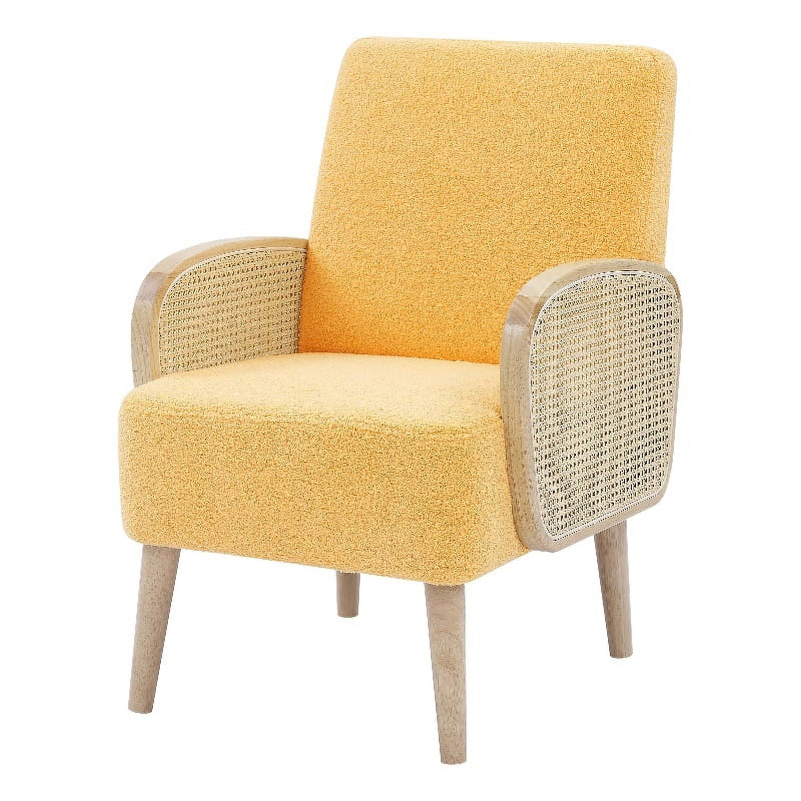 Partner Furniture Teddy Fleece Fabric Demarest Accent Chair in Yellow ...