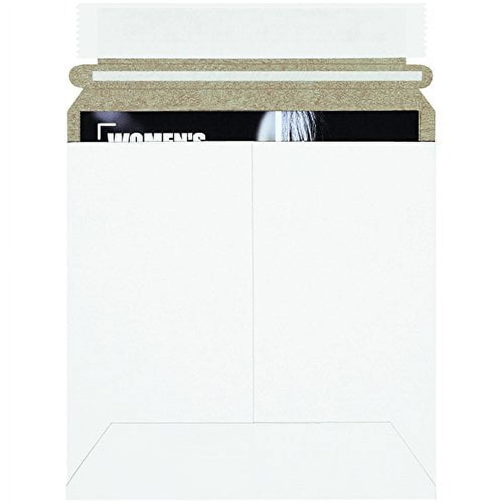 Partners Brand 6 x 6" Stayflats Brand Rigid Flat Mailers, White (Pack ...
