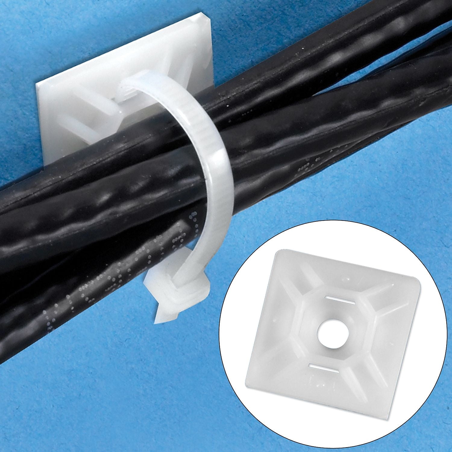Box Partners Cable Tie Mounts 1 1/2" x 1 1/2" Natural 100/Case CTM15N ...