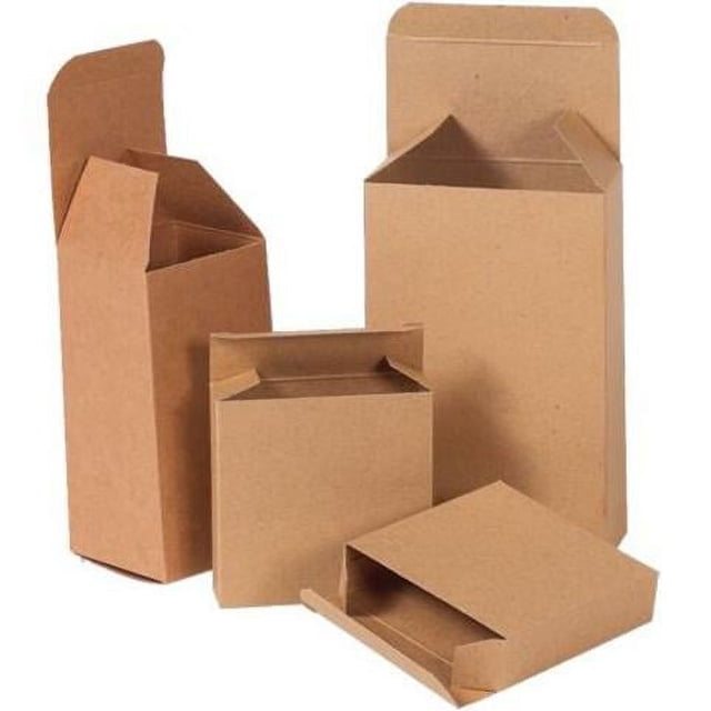Box Partners Reverse Tuck Folding Cartons 1 1/2" x 1 1/2" x 4" Kraft ...