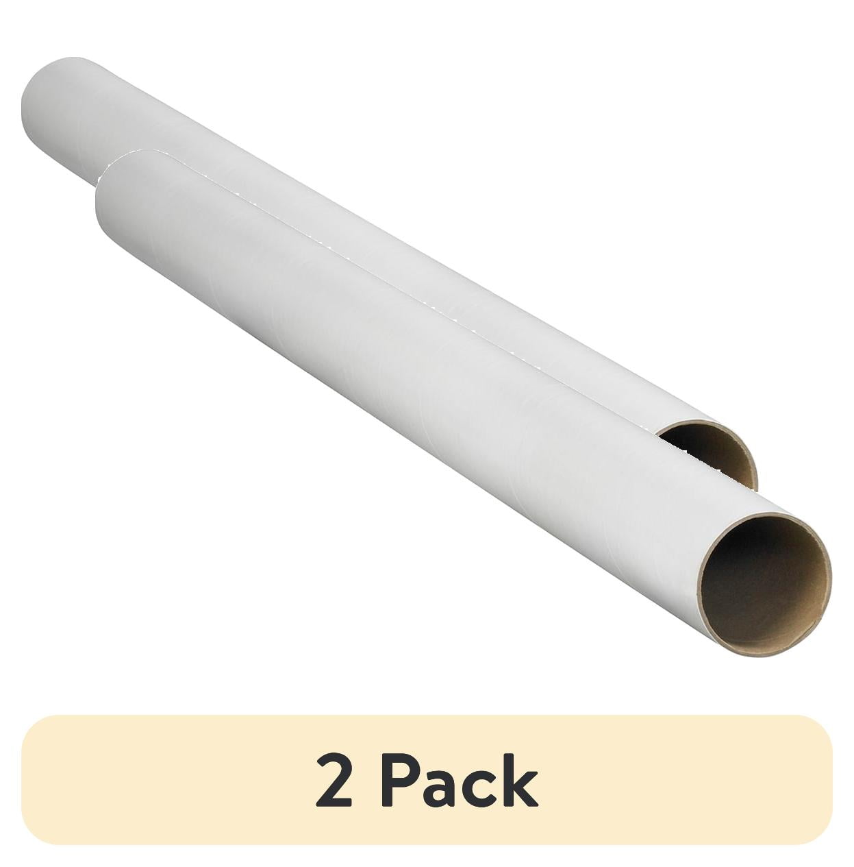 (2 pack) Partners Brand Mailing Tubes with Caps 1-1/2" x 18" White 50/Case P1518W - Walmart.com