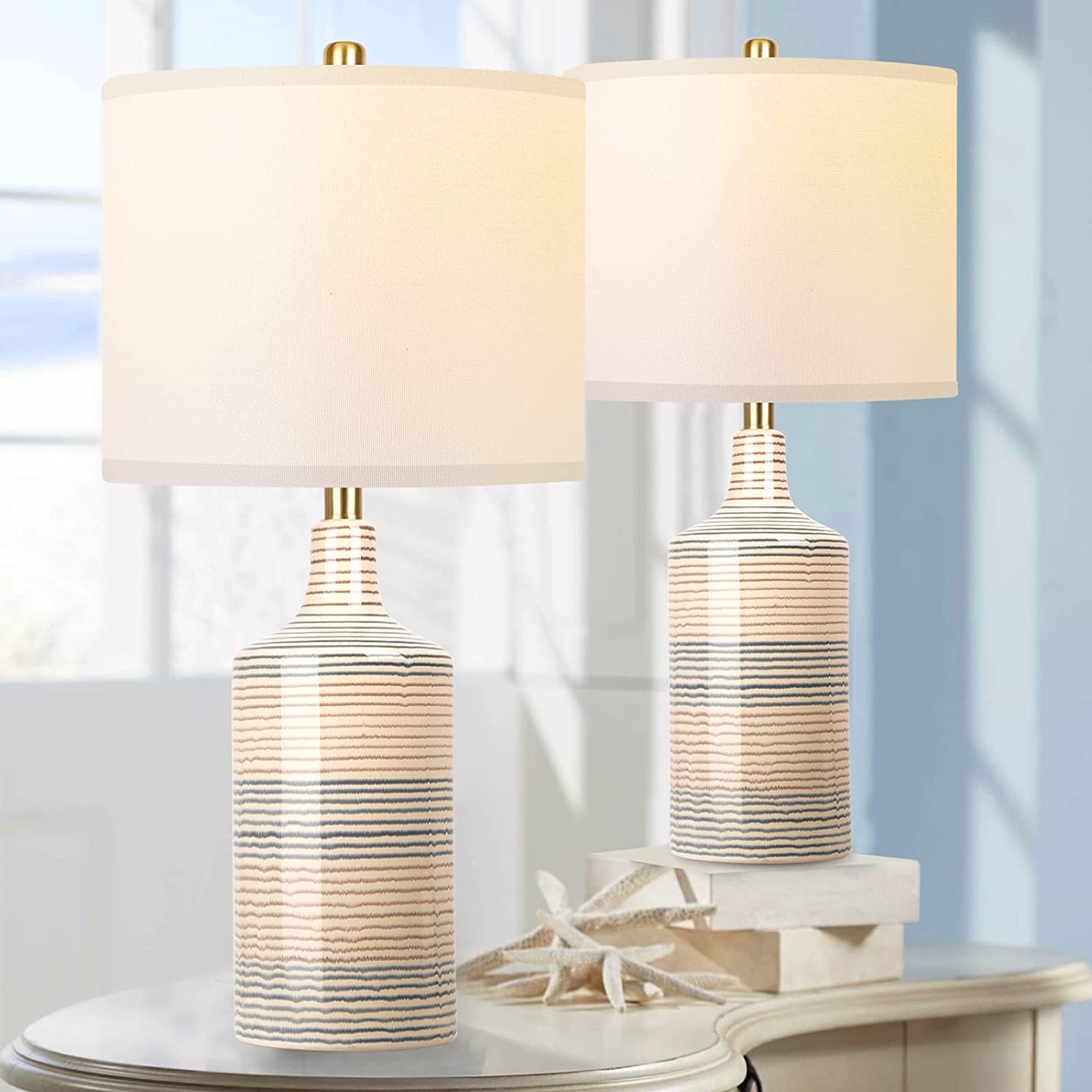 Burgundy Ceramic Table and Floor Lamp, Set of 3 - Walmart.com