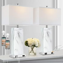 "Partphoner Modern 26"" Bedside Table Lamps Set of 2 with USB C+A Fast ...