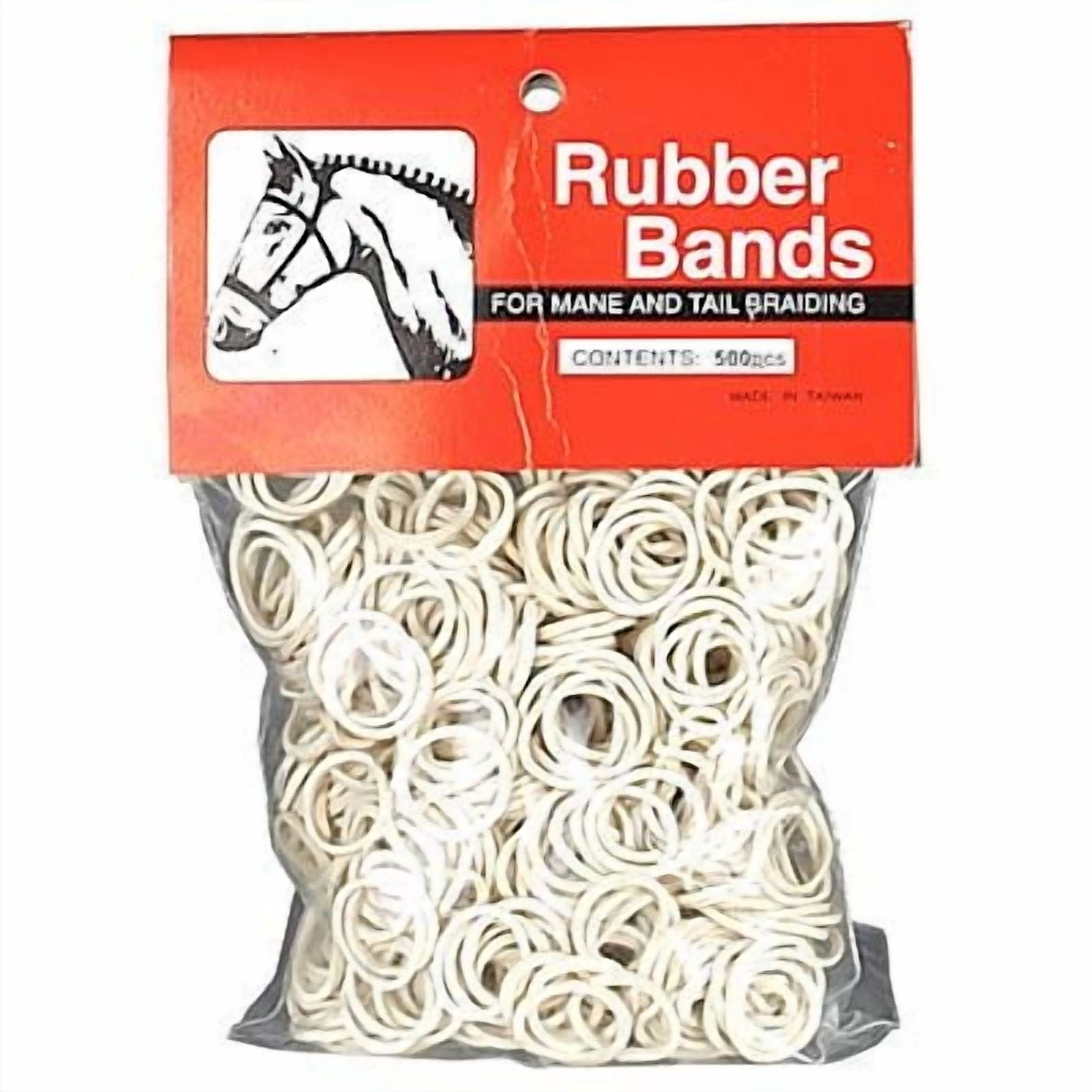 Partrade 245910 222729 Rubber Horse Braid Bands, White, 5" - Walmart.com