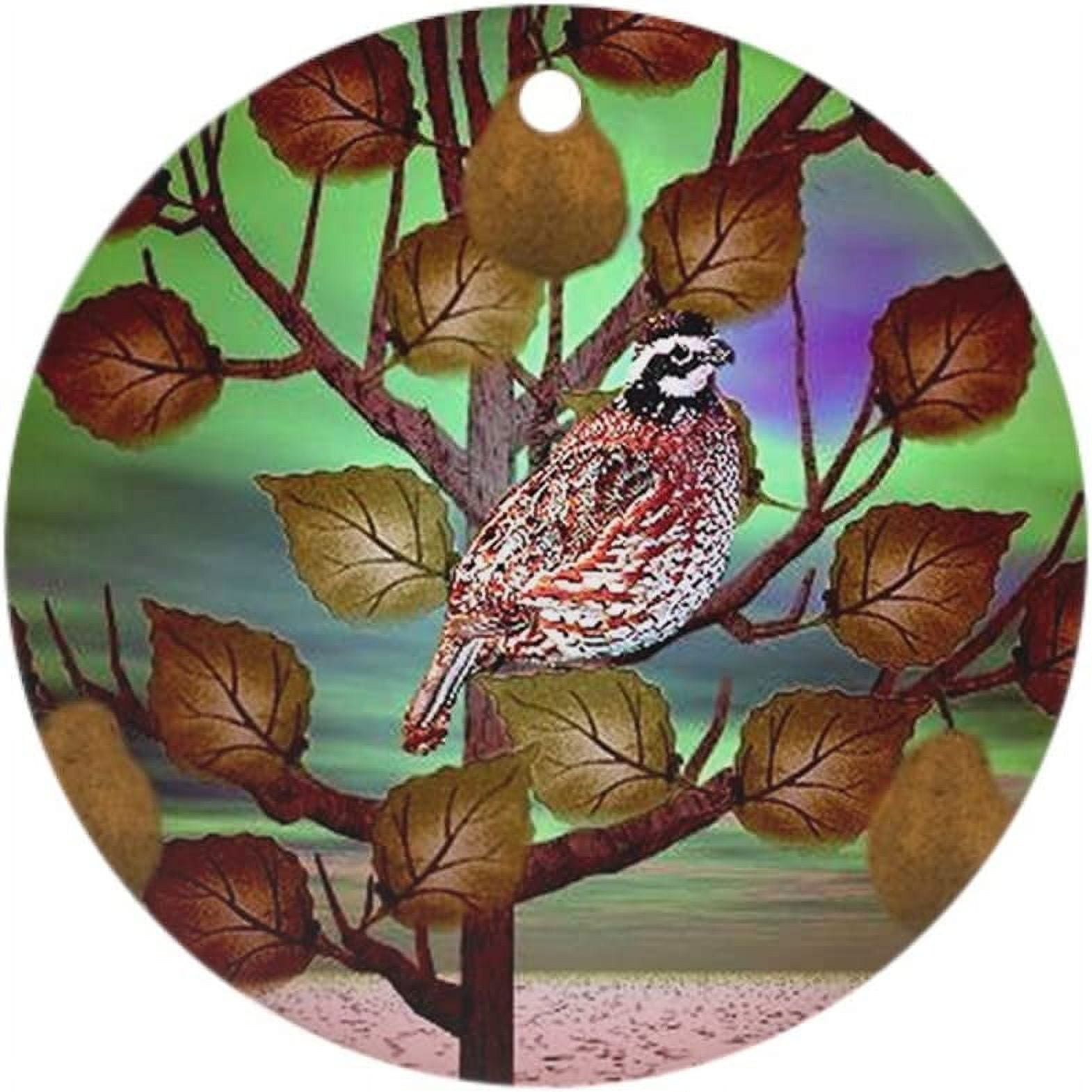 Partridge in A Pear Tree Round 4" MDF Holiday Ornament - Walmart.com