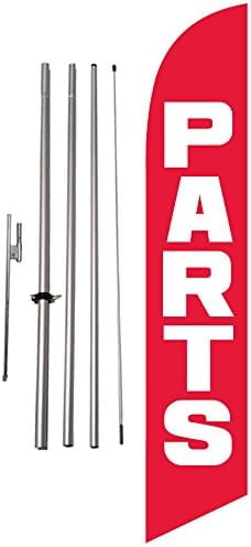 Parts Auto Dealership 15ft Feather Banner Flag Kit Sign with Flag Pole ...
