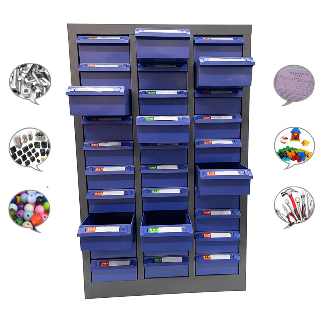 Parts Cabinet Bolt and Nut Tool Storage Cabinet with 30 Large Drawers ...
