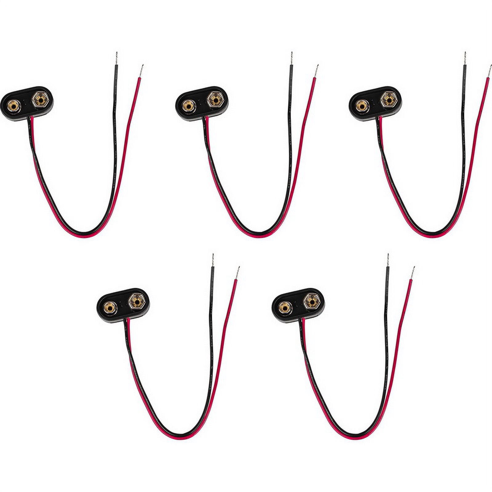 Parts Express 5-Pack Snap-type Hard Plastic T-Style Battery Clip for 9V ...