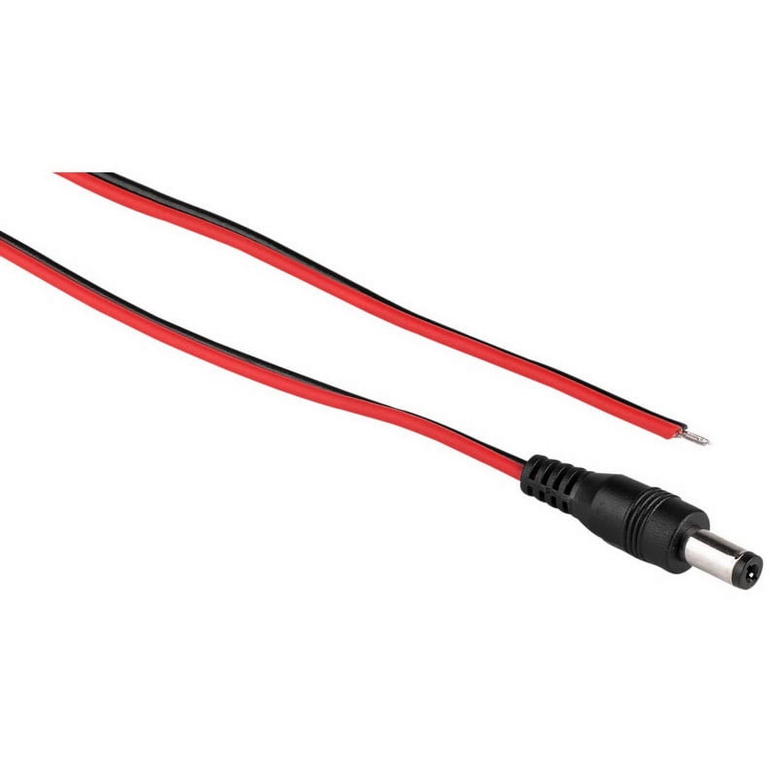 Parts Express 6 ft. 2.5 x 5.5mm x 9.5mm DC Male Plug to Bare Wire 22 ...