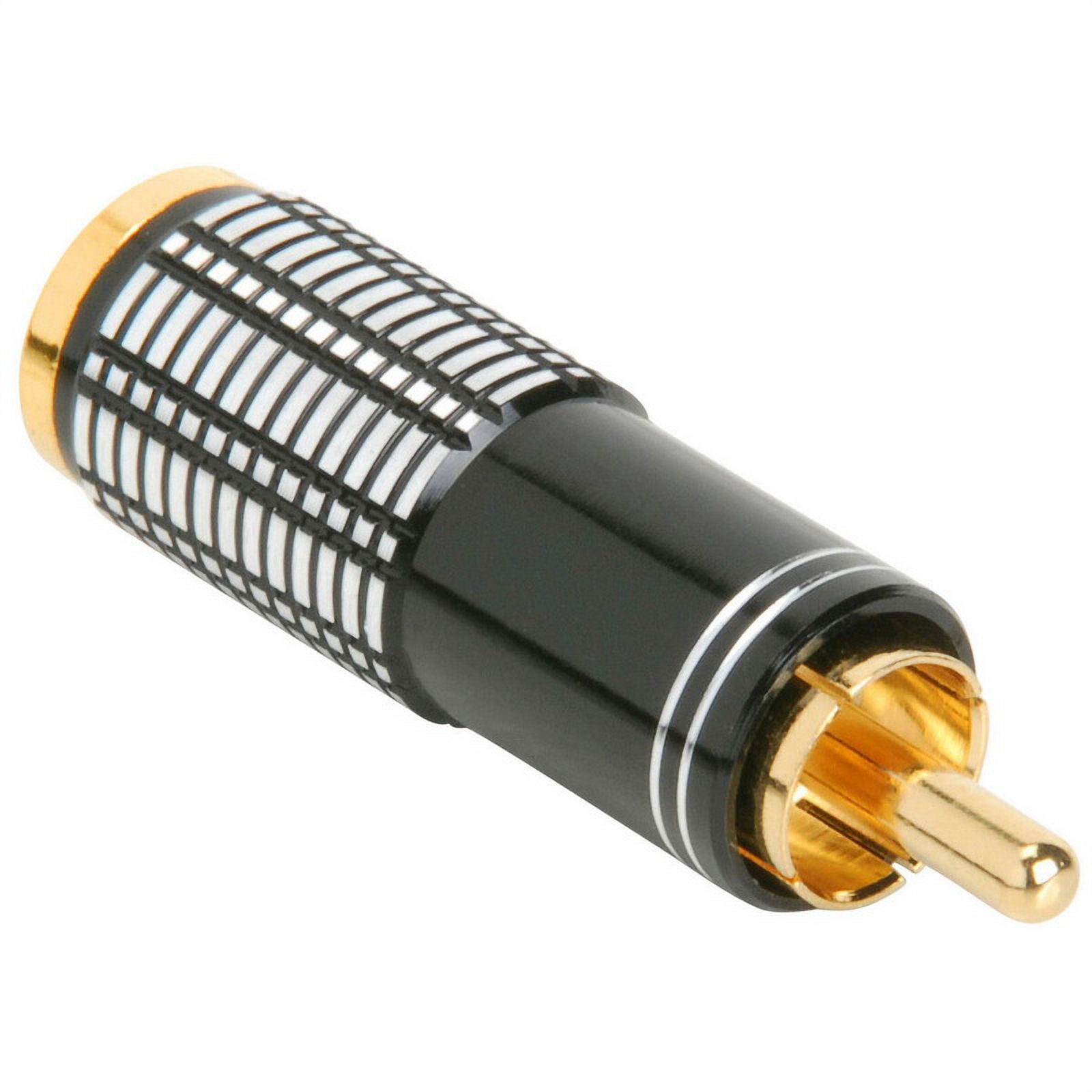 Parts Express Gold RCA Super Plug Connector Black 8mm Cable Entry ...