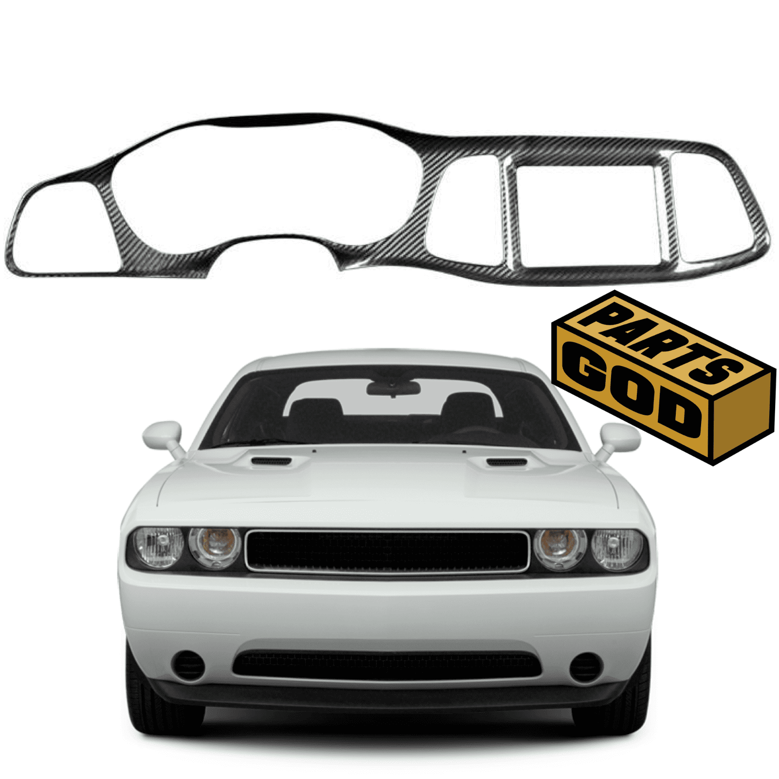 Parts God Dodge Challenger Carbon Fiber Dash Cover (2015-2023 ...