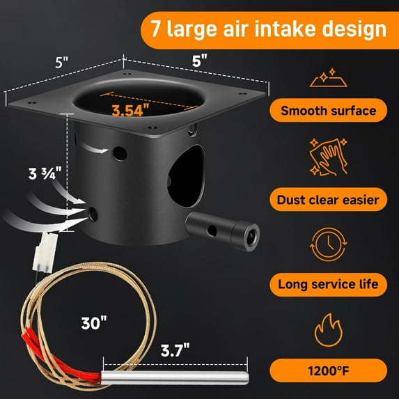 Parts Replacement Set for Pit Boss Grills - Fire Burn Pot, Hot Rod ...