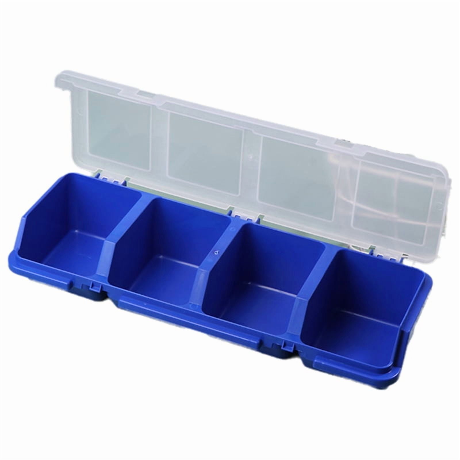 Parts Storage Box Plastic Screw Organizer Box with 4 Compartment Tool ...