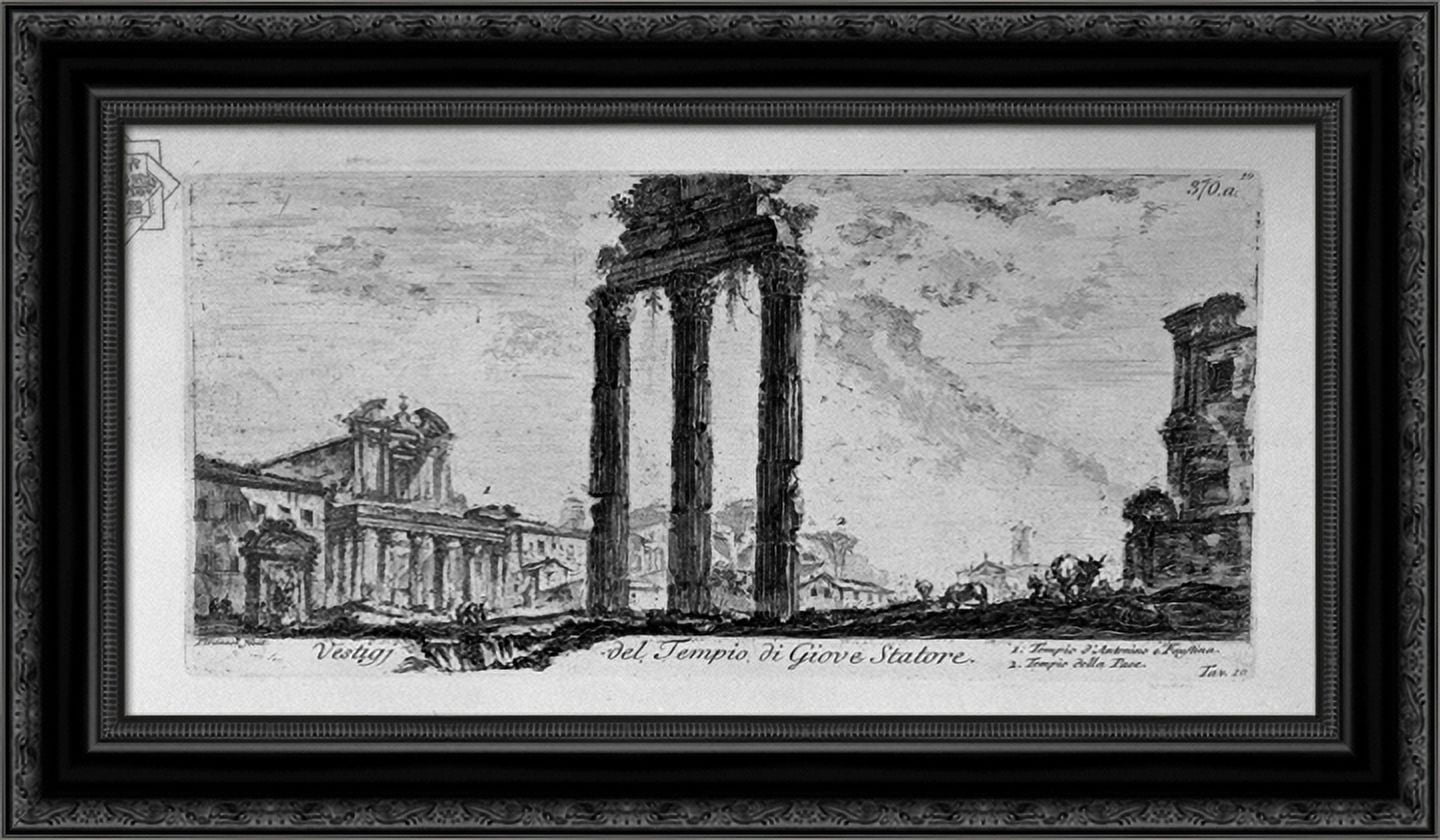 Parts of the Forum of Nerva 24x17 Black Ornate Wood Framed Canvas Art ...
