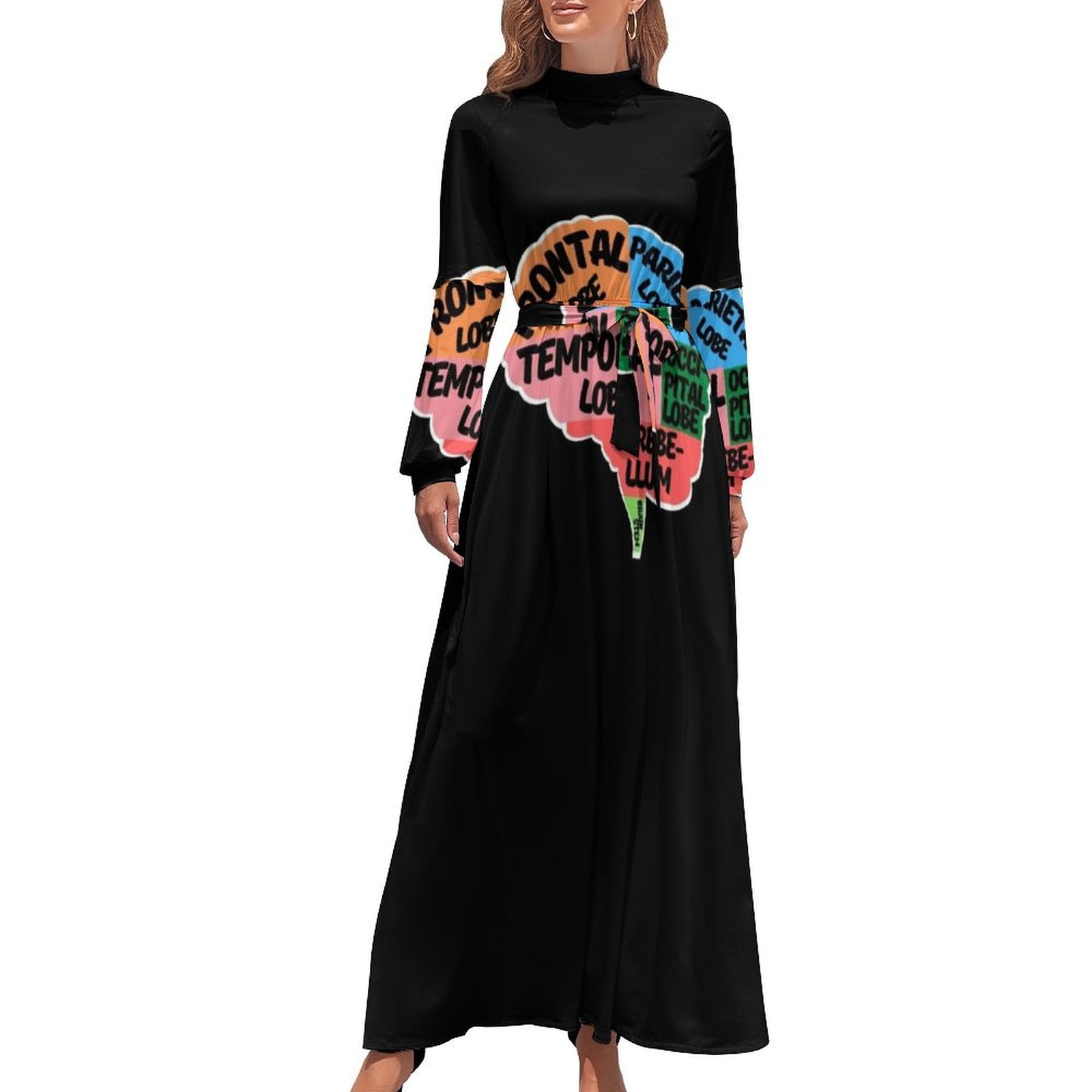 Parts of the human brain Long Dress long dress women Women's summer ...