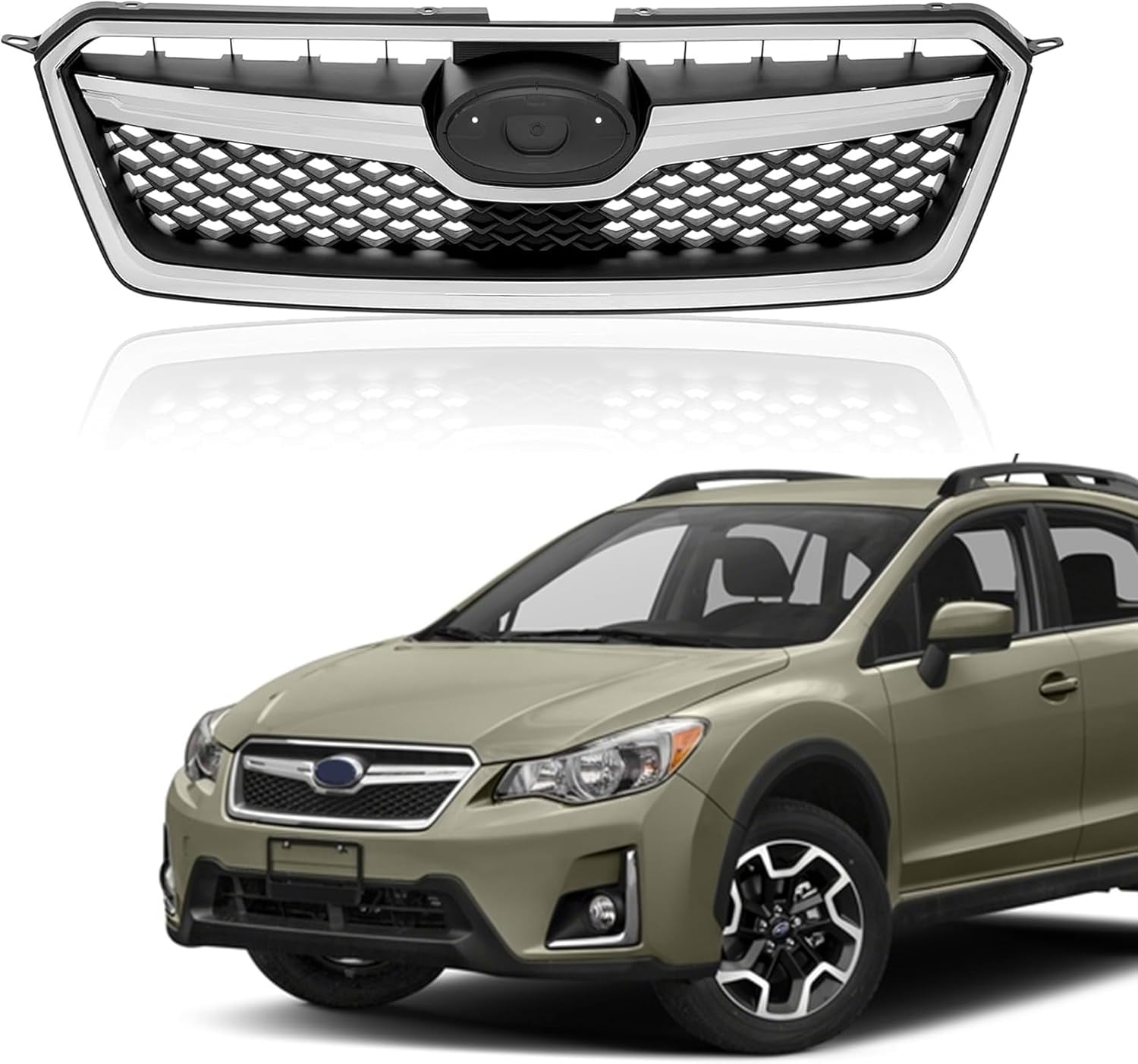 PartsFlow Front Grille Assembly Black With Chrome Trim Grill For 2016 ...