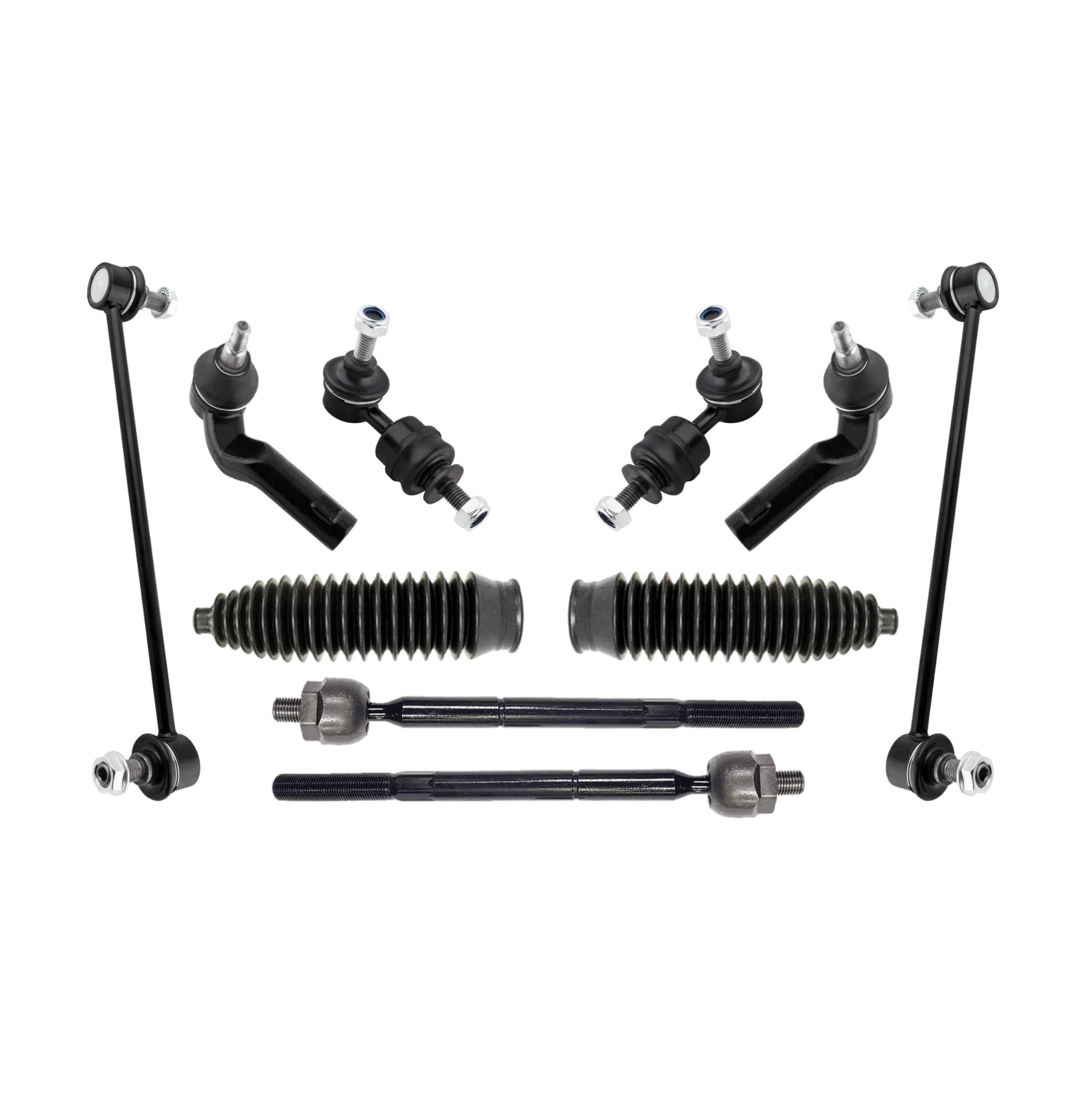 PartsW - 10 Pc Front & Rear Sway Bar End Links, Inner & Outer Tie Rod ...