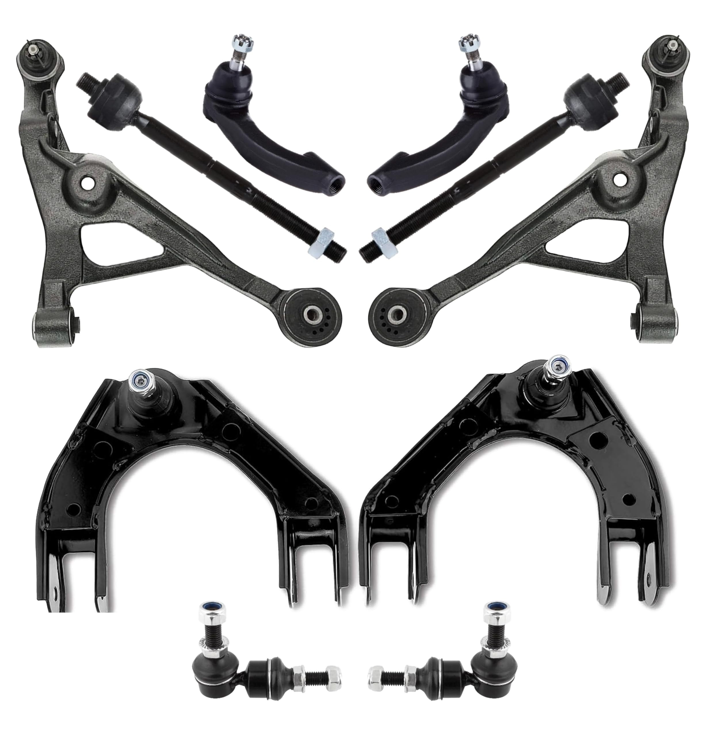 PartsW - 10 Pc Lower & Upper Control Arms with Ball Joints, Sway Bar ...