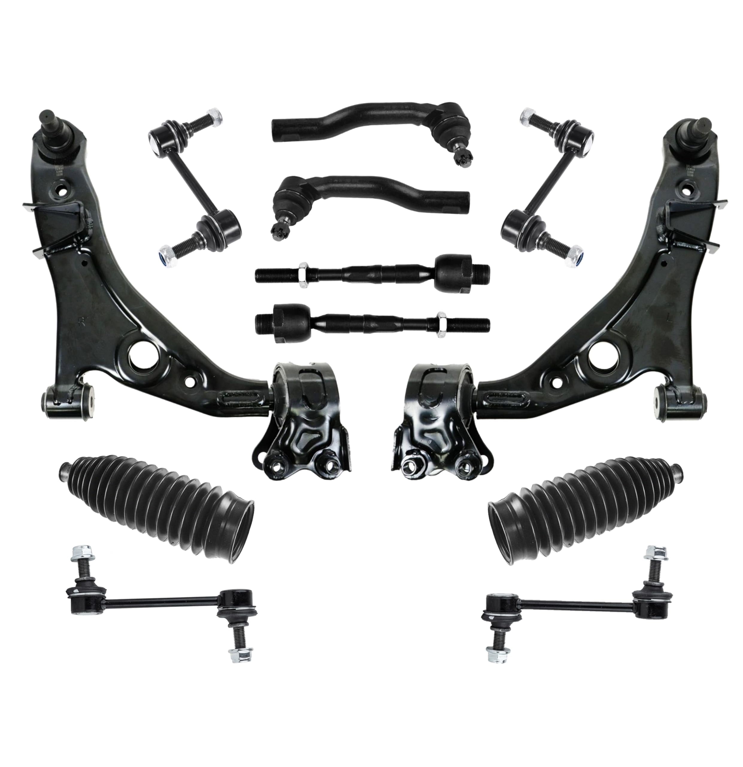 PartsW - 12 Pc Front & Rear Suspension Kit Lower Control Arms, Sway Bar ...